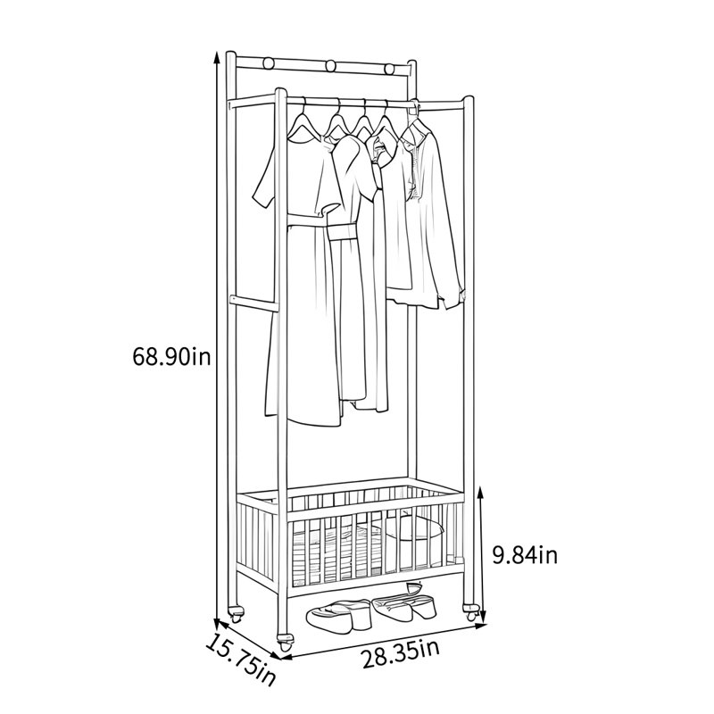 Your Favorite Celebrities Mobile Coat Rack with Storage | Wayfair