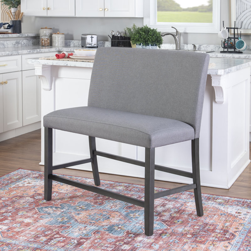 Red Barrel Studio® Barneveld Theartis Gray Upholstered Counter Bench ...