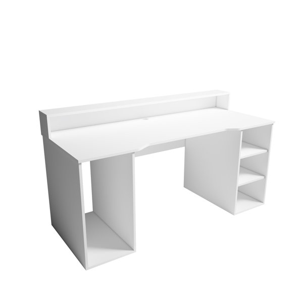 Ivy Bronx Wagnon Gamer Reversible Gaming Desk with Built in Outlets ...