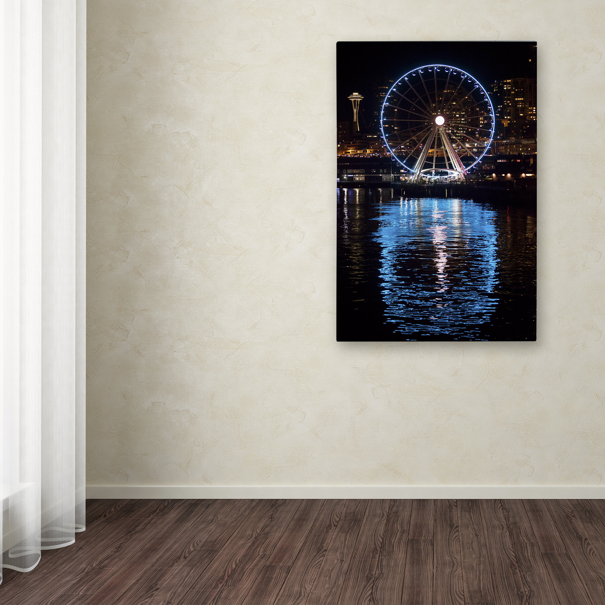 Beachcrest Home™ Zader 'Seattle Waterfront at Night' Photographic Print ...