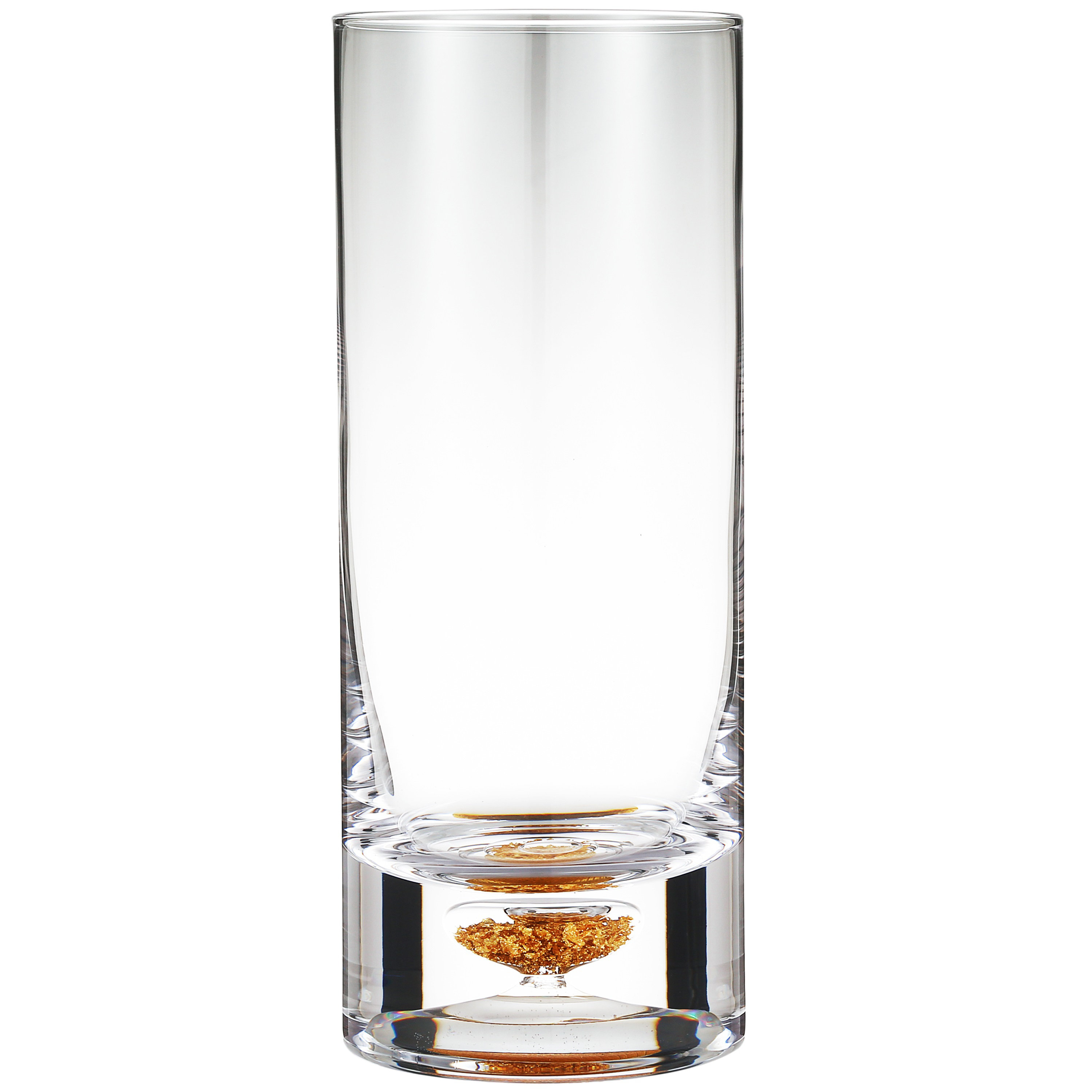 Cheer Collection Highball Glasses With Unique Embedded Gold Flake ...