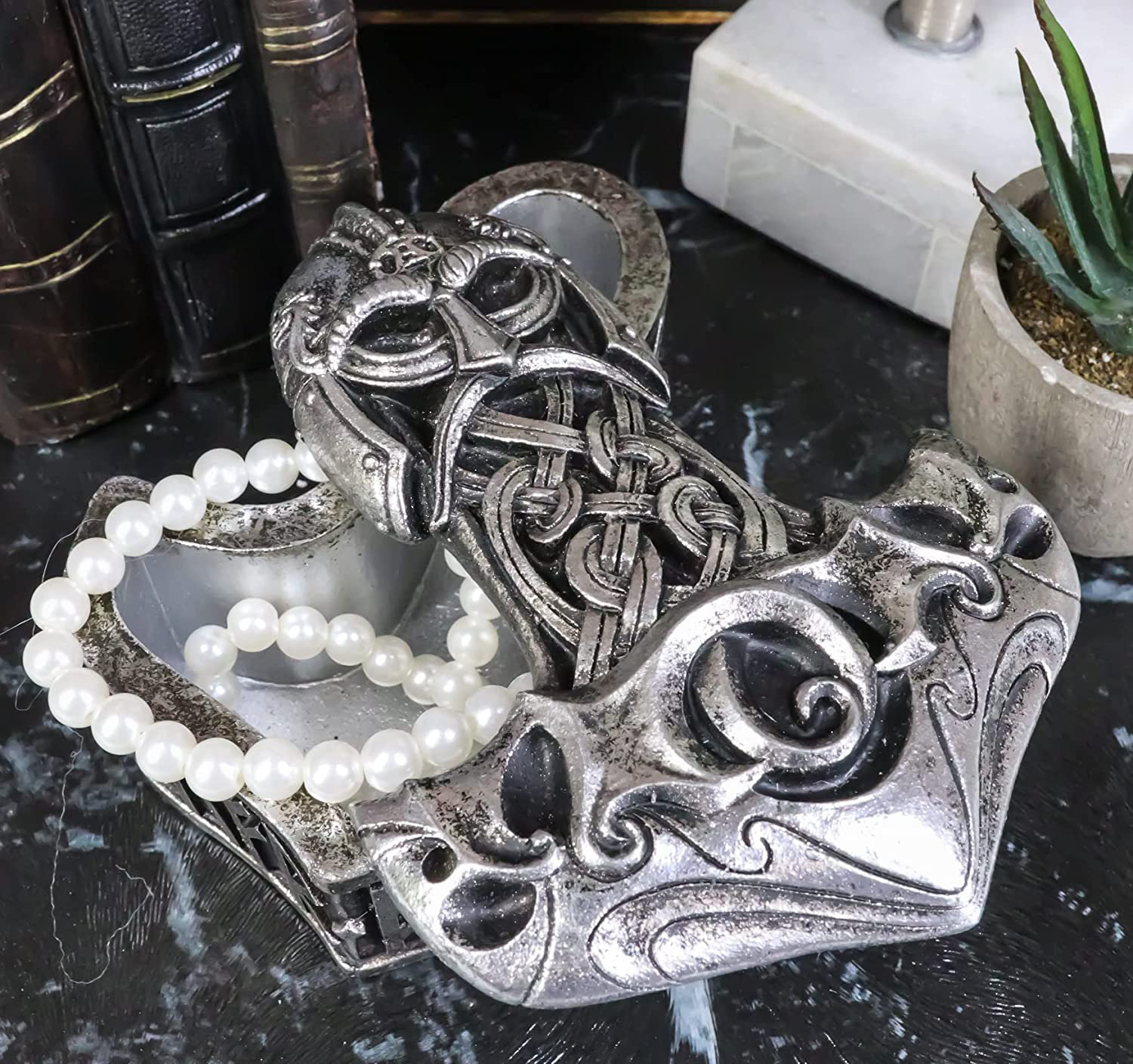 Trinx Ebros Faux Silver Royal Armoured Coat Of Arms Heraldry Thor ...