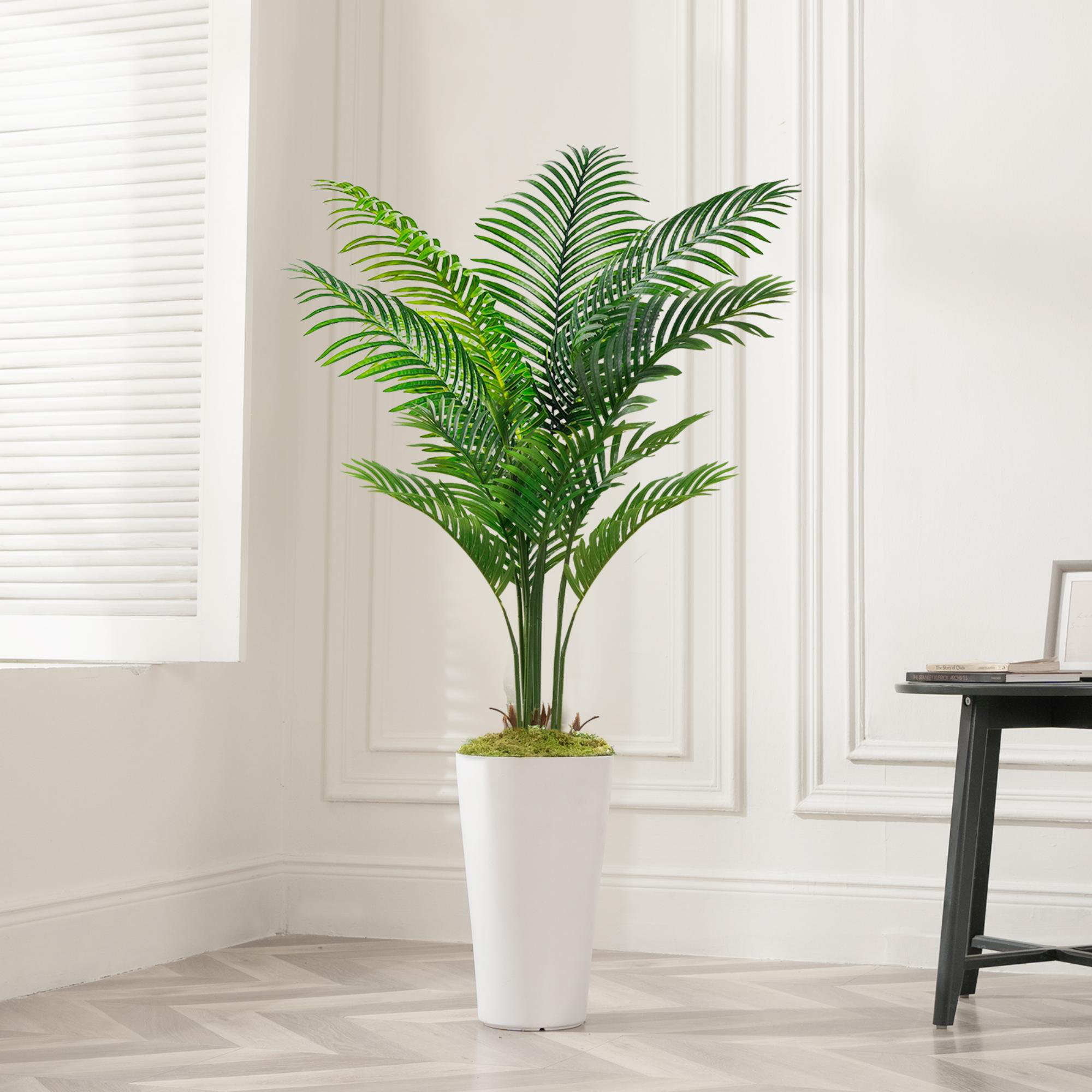 Primrue 60 '' modern style white square basin artificial palm tree ...