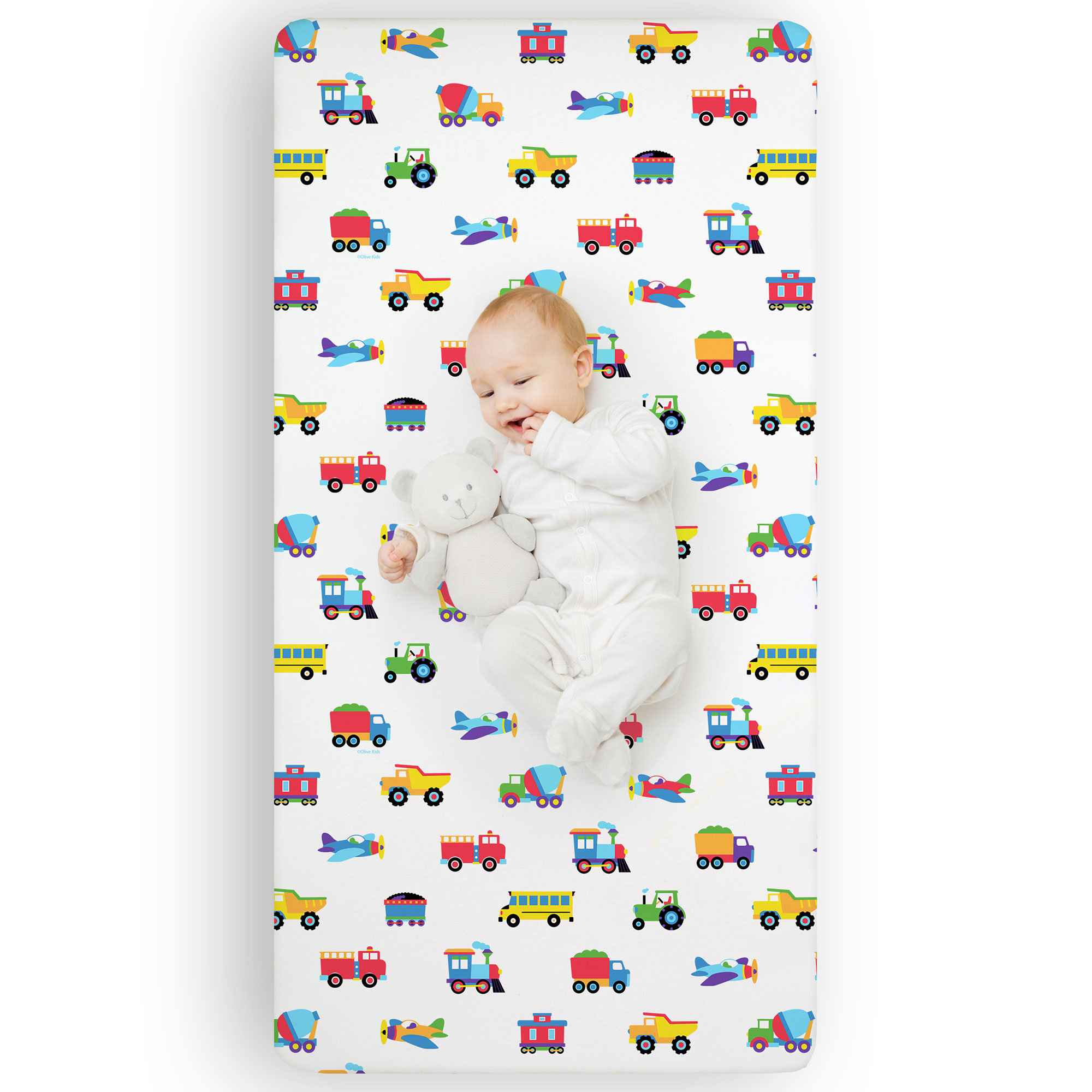 Wildkin Trains, Planes & Trucks 100% Cotton Fitted Crib Sheet ...