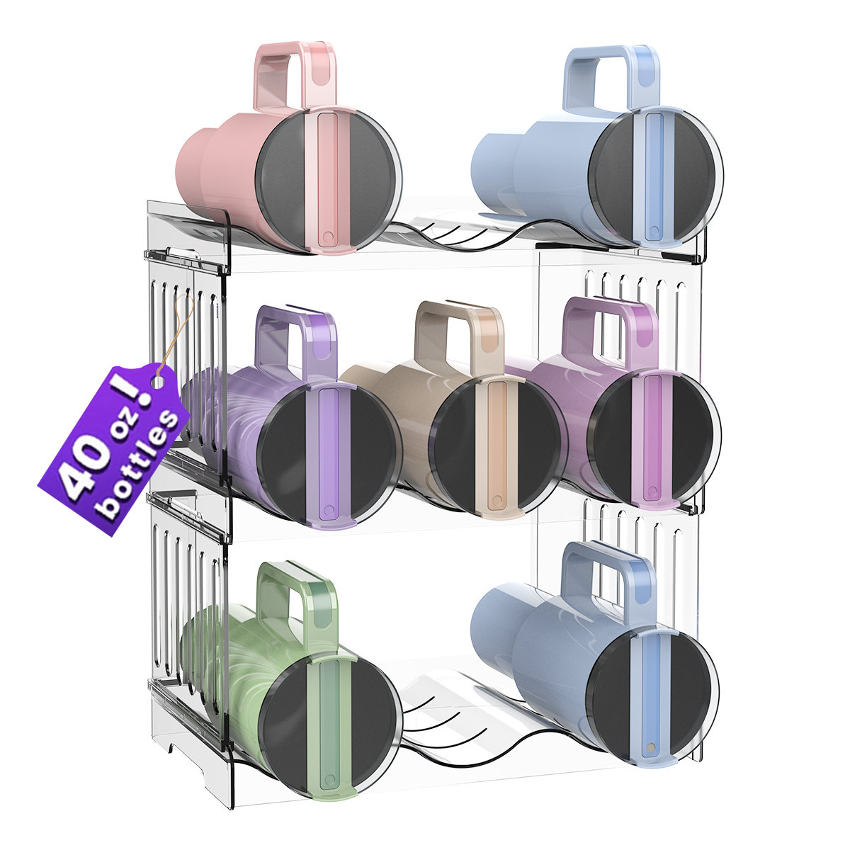 Rebrilliant Water Bottle Organizer for Stanley 40 oz, Kitchen Organizer ...