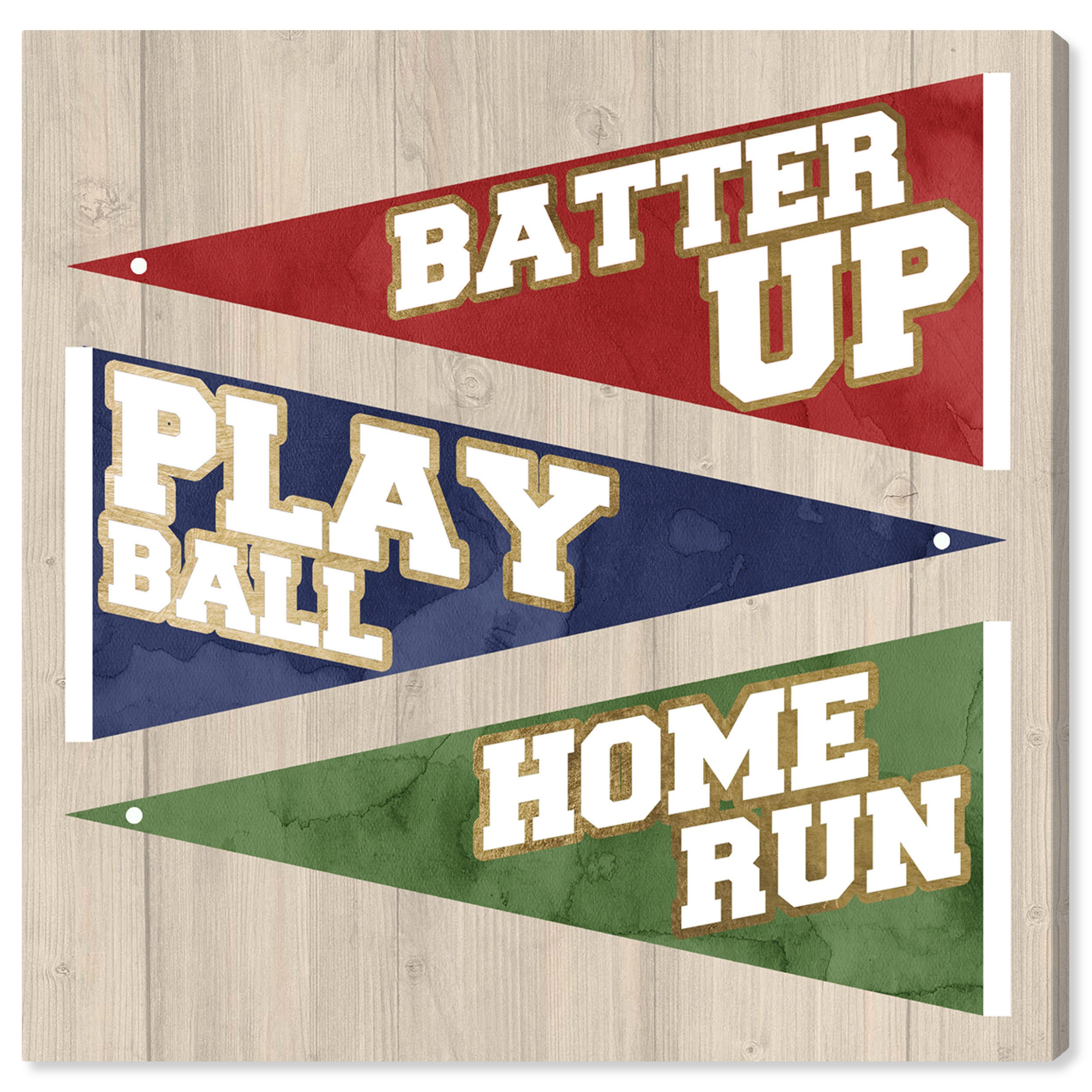 Oliver Gal Prints TBD Sports Flag Baseball Border - Wrapped Canvas ...