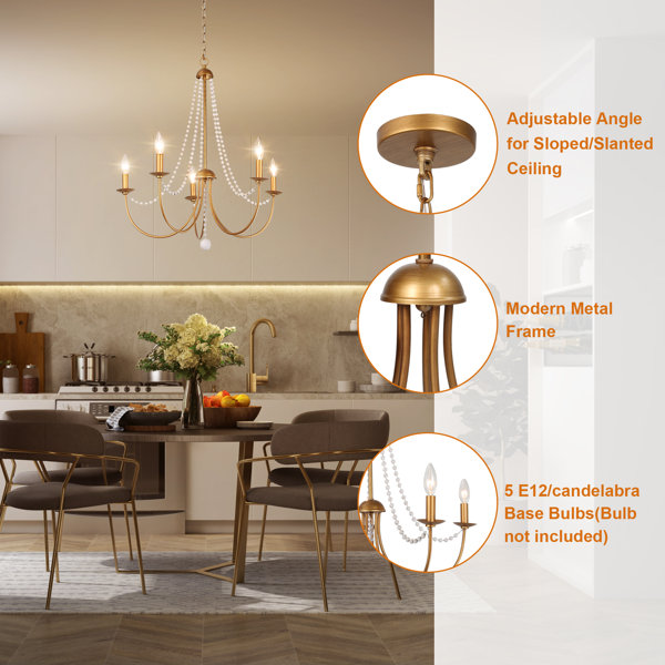 Ophelia & Co. 5 - Light Candle Style Chandelier & Reviews | Wayfair