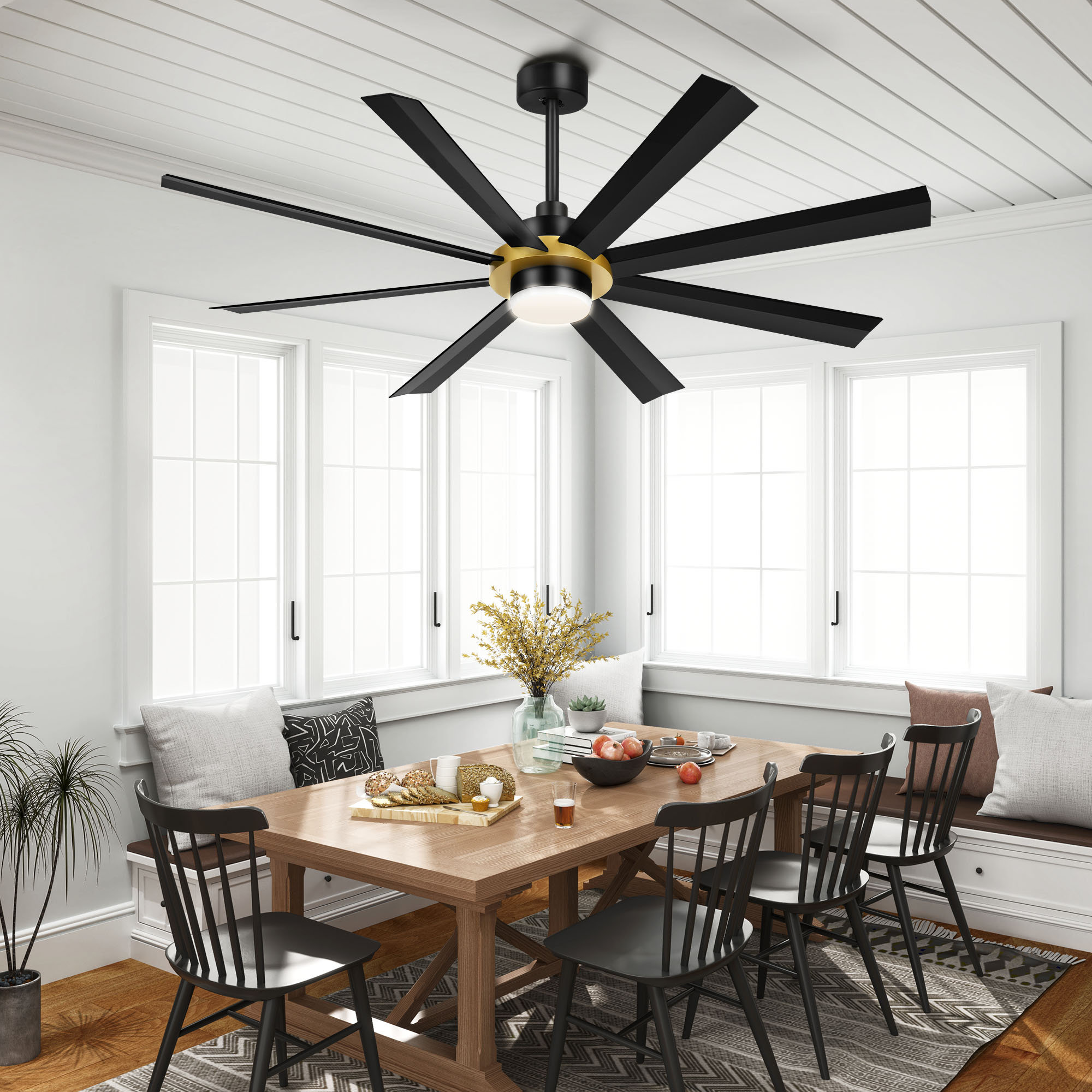 Mercer41 60" 8-blade Ceiling Fan with Light and Remote | Wayfair