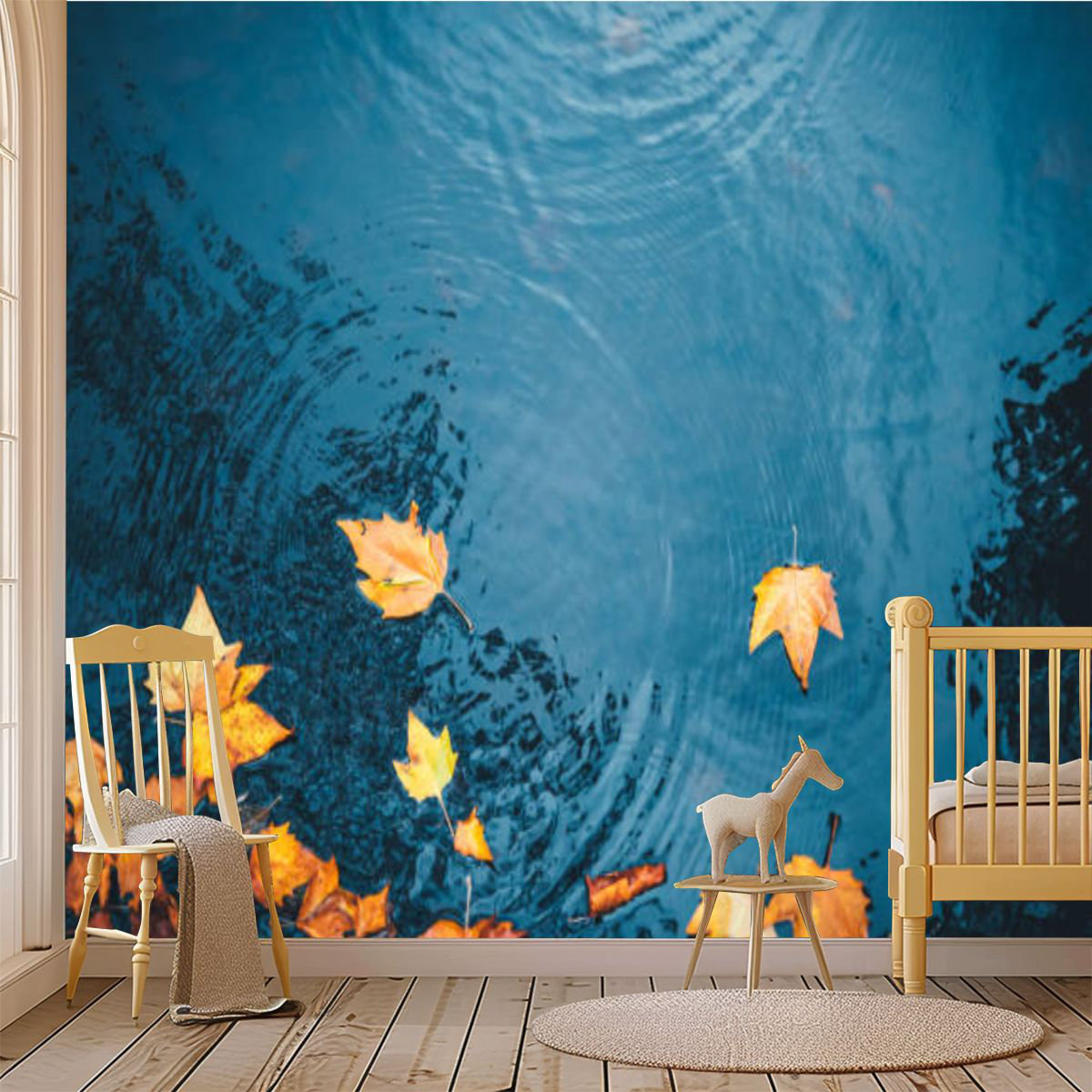 Ebern Designs Peel and Stick Canvas Wallpaper Wall Mural Autumn Wall ...