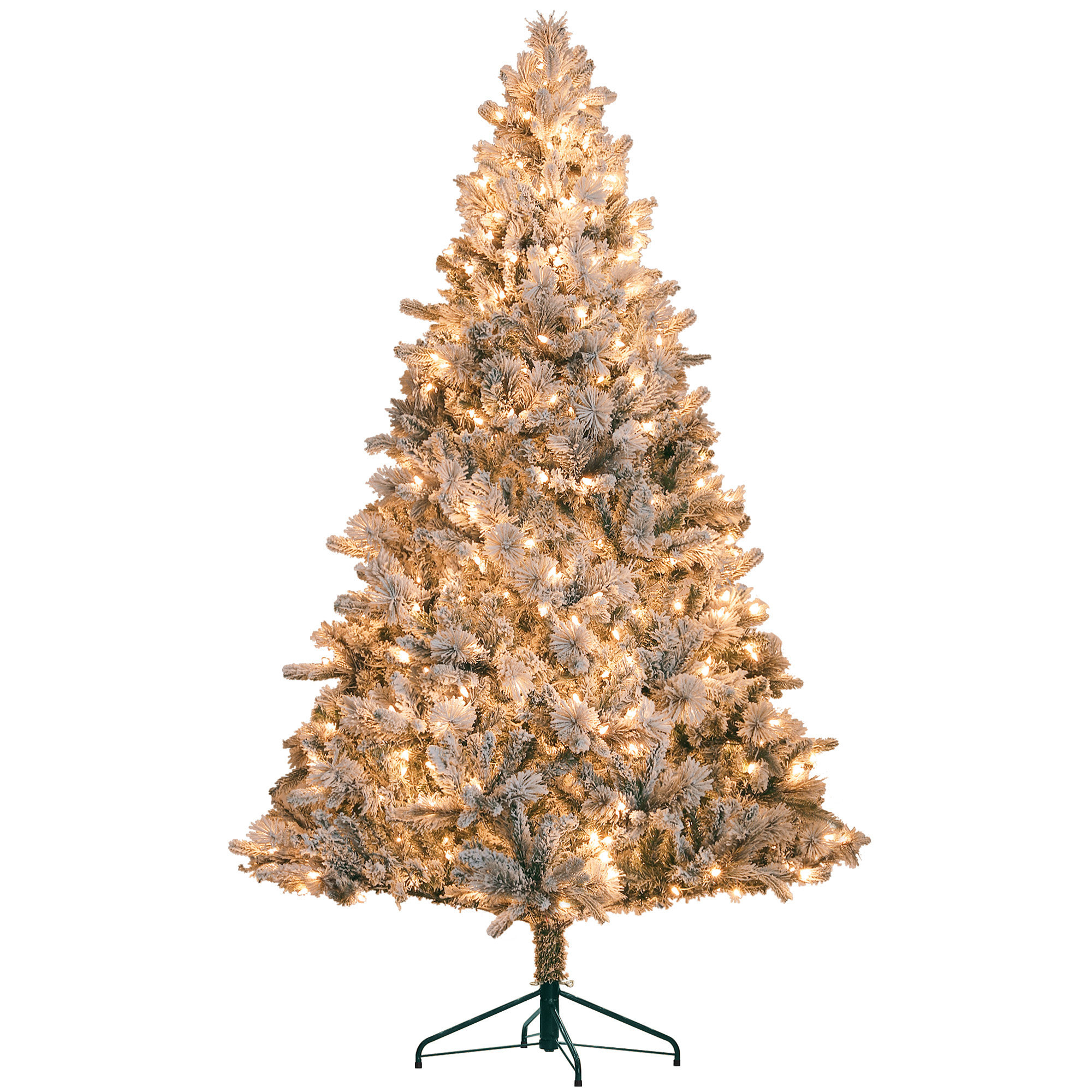 Red Barrel Studio® Pre-Lit Artificial Christmas Tree With Snow Flocked ...