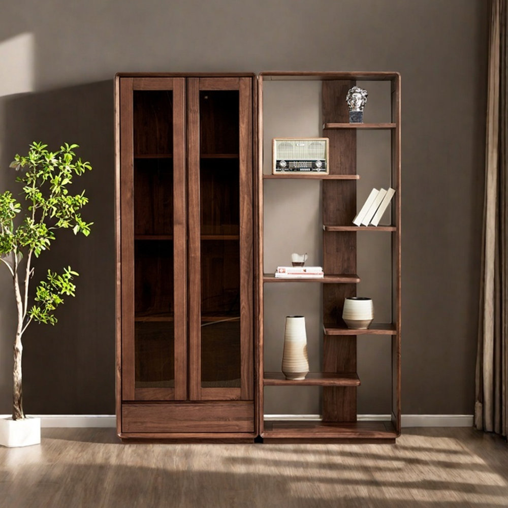 Kaoloupin Light luxury senior black walnut bookcase | Wayfair