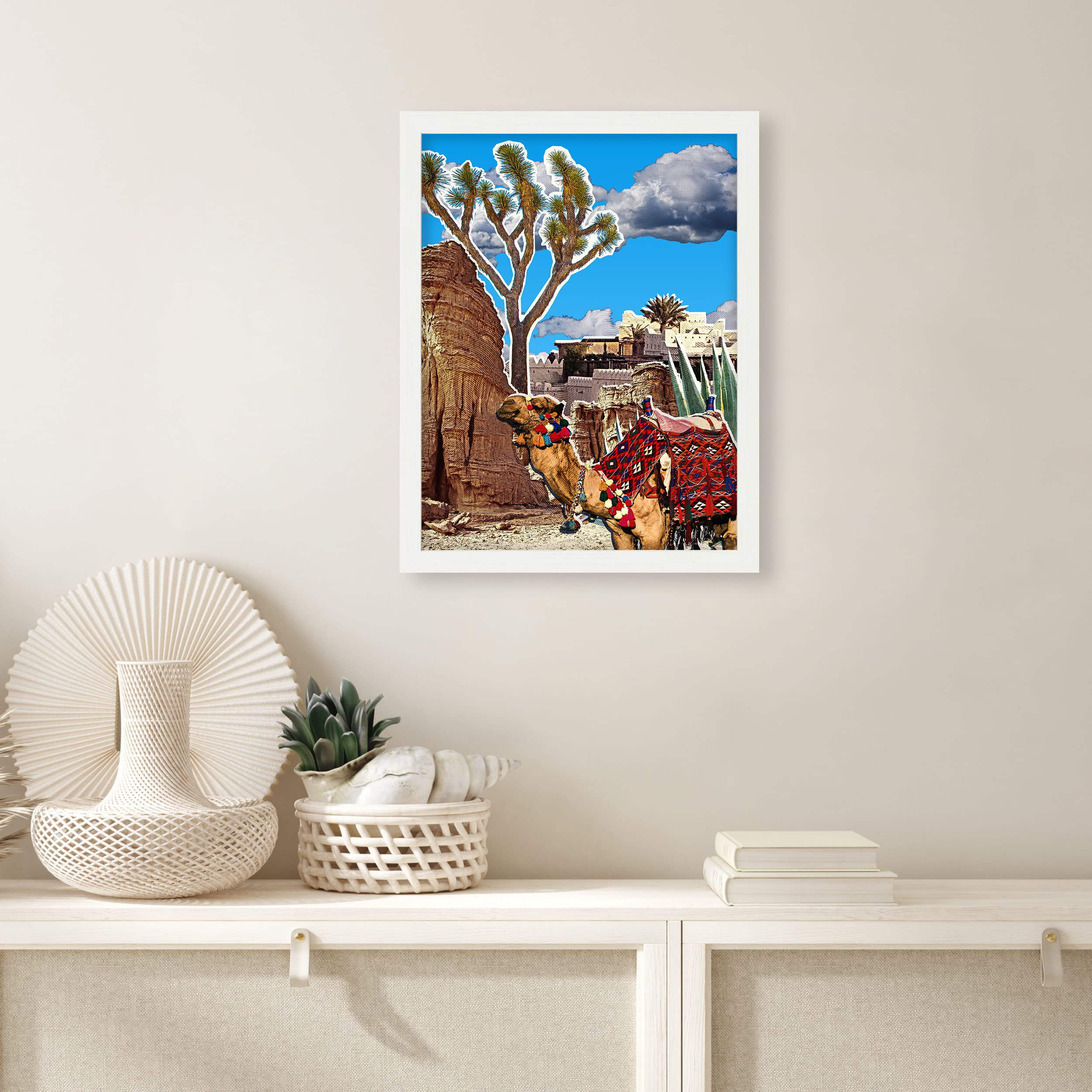 SIGNLEADER " Comic Book Style Camel In Desert Clouds " on | Wayfair