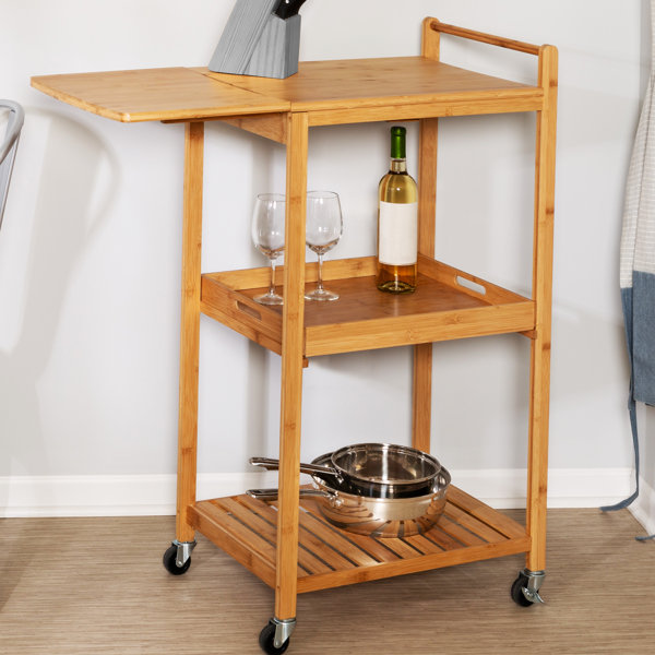 Rebrilliant Enrique 38" Bamboo Kitchen Cart & Reviews | Wayfair