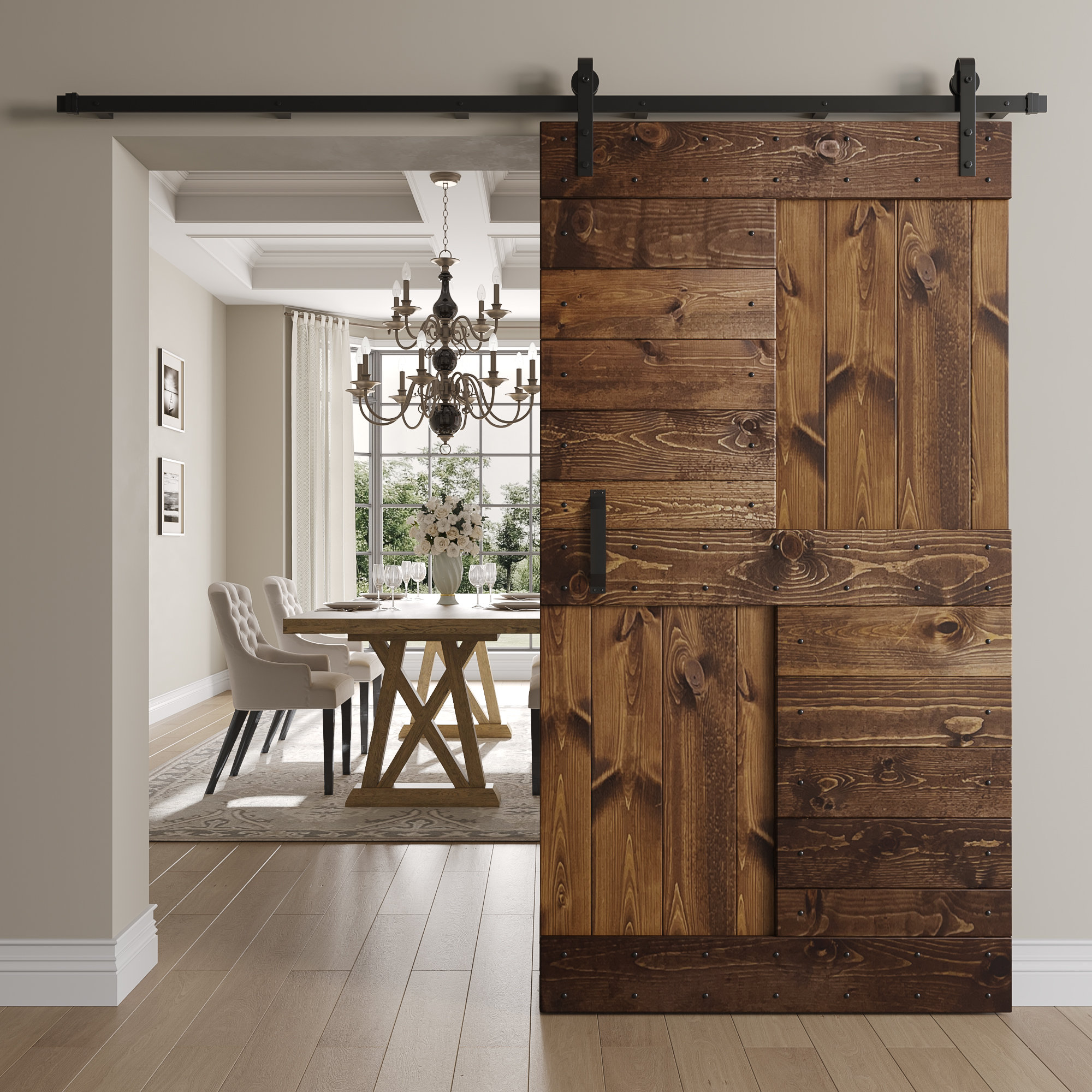 Coast Sequoia Paneled Wood Barn Door without Installation Hardware Kit ...