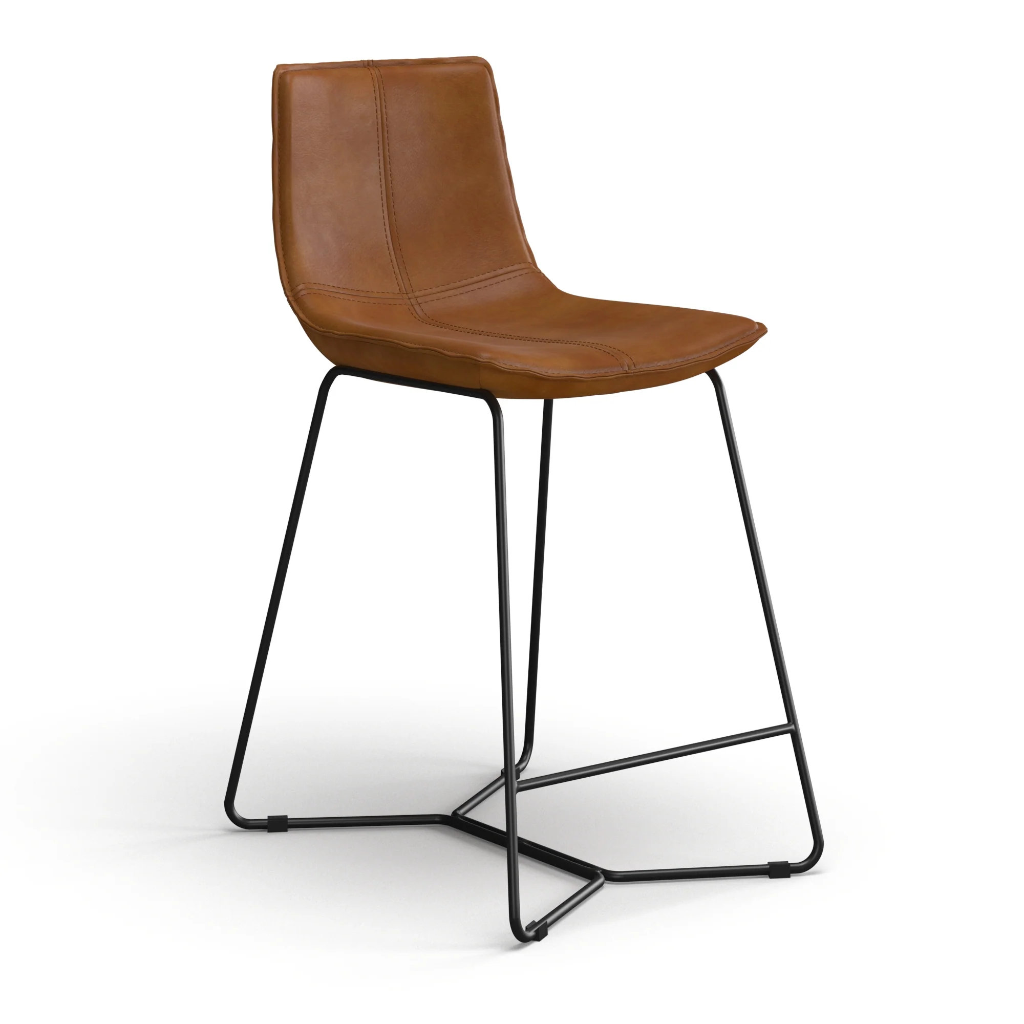 17 Stories Matelda Kyra Upholstered Counter Stool with Metal Frame ...