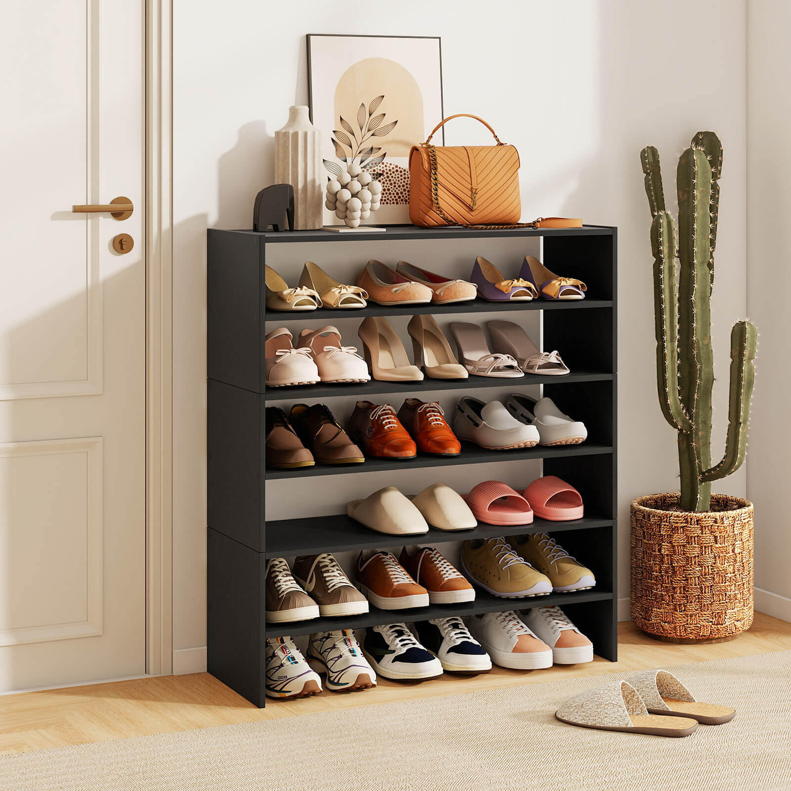 Rebrilliant 3 PCS Stackable Shoe Rack 31-Inch Horizontal Organizer 2 ...