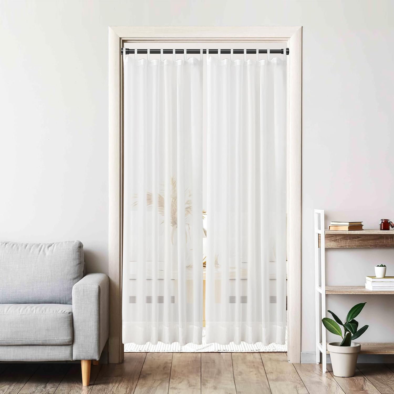 JJbaok Adjustable Tension Curtain Rod - No Drill Spring Loaded Shower ...