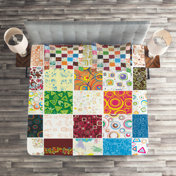 Ambesonne Patchwork Modern & Contemporary Patchwork Coverlet Set | Wayfair