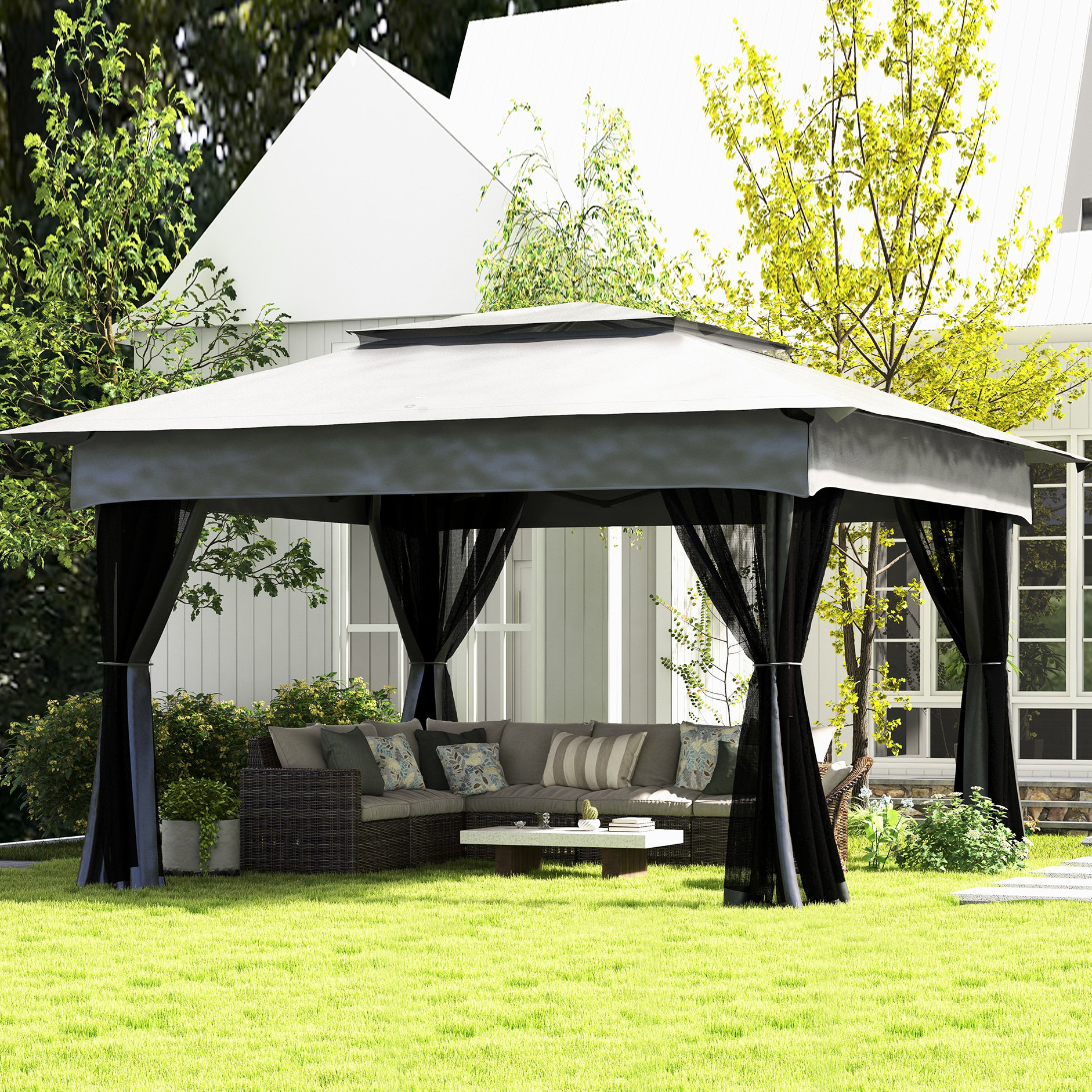 Latitude Run® 11' X Pop Up Canopy Gazebo. Outdoor Patio Shelter With ...