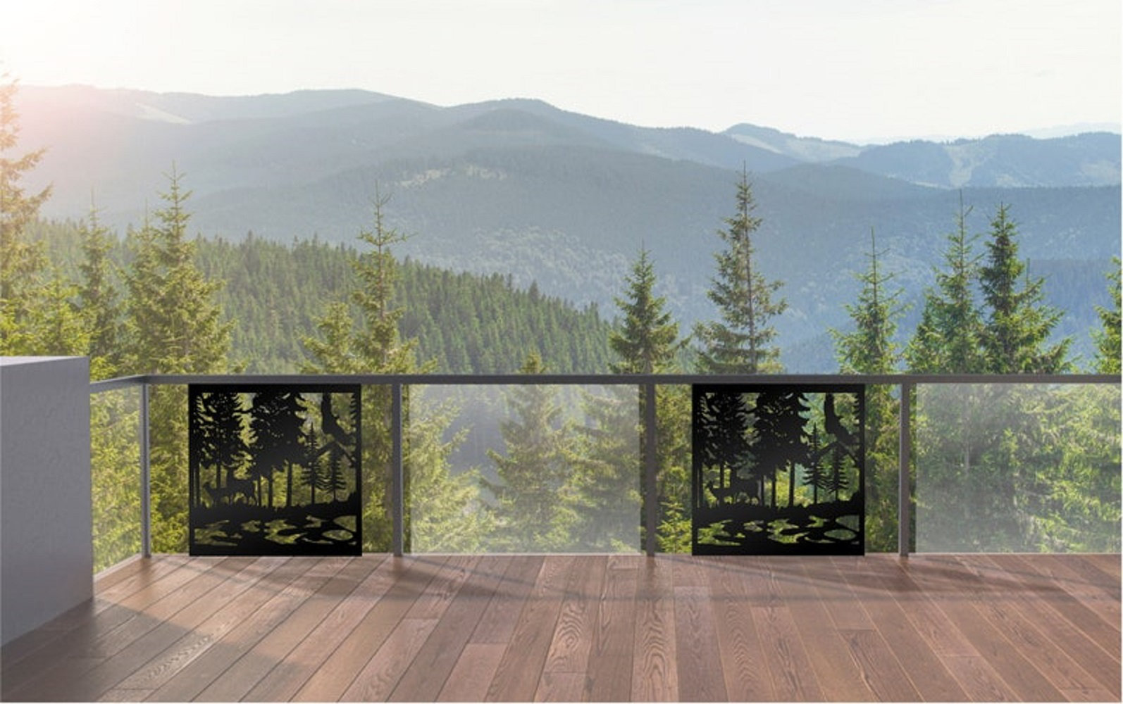 Lasercutarts Inc Wildlife River and Animals Series Metal Privacy Screen ...