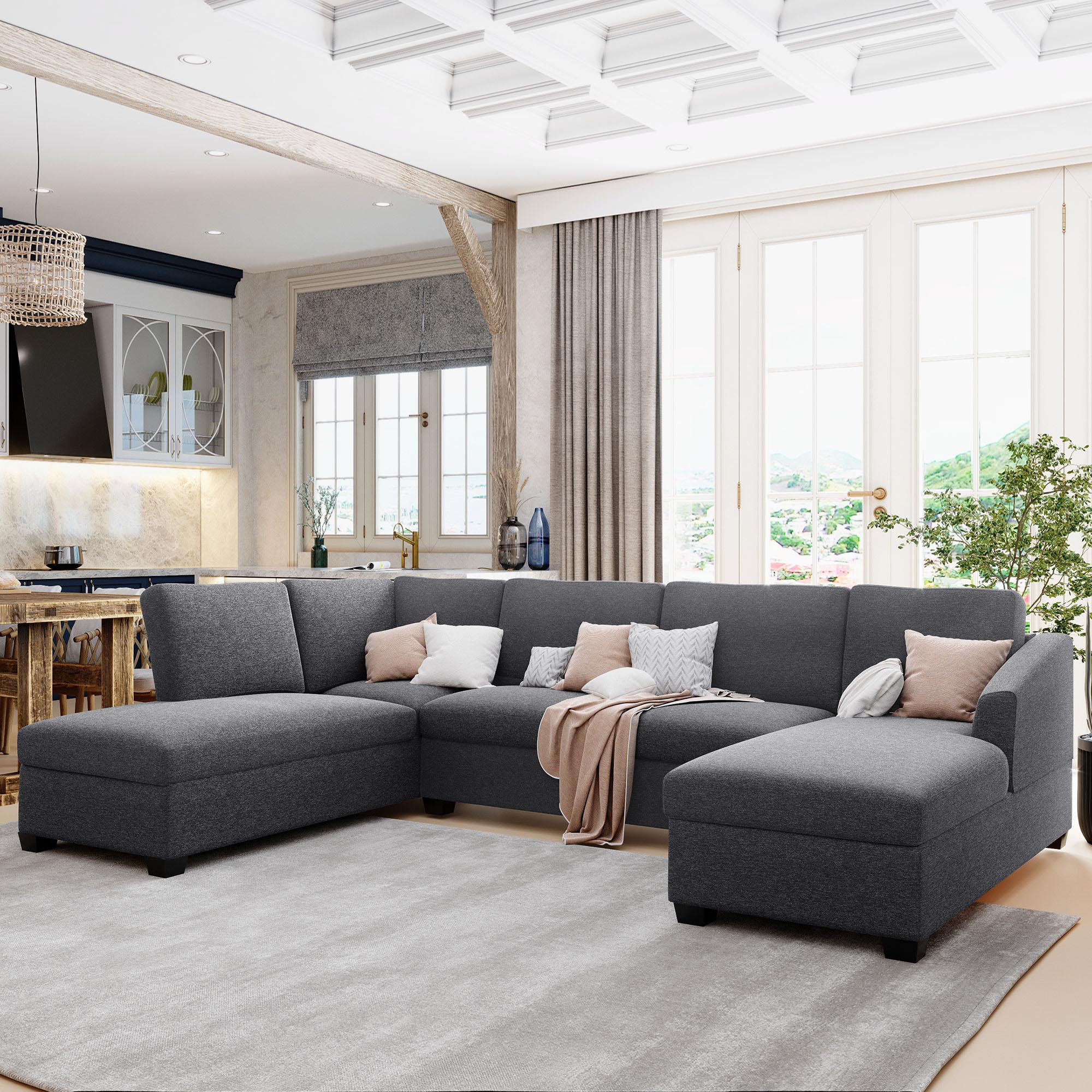 Latitude Run® Marvinney 116.9" Wide Left Hand Facing Sofa & Chaise ...