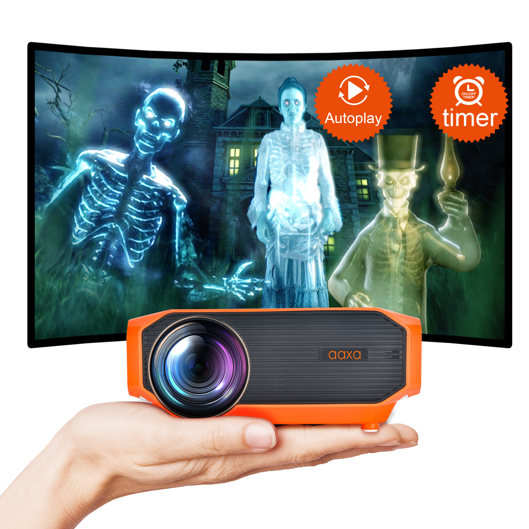 AAXA Technologies AAXA HP4 Halloween Projector for Haunted Windows, 8 ...