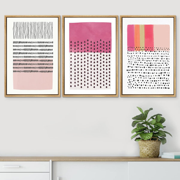 IDEA4WALL Abstract Vibrant Color Blocks Pink Geometric Color Block ...