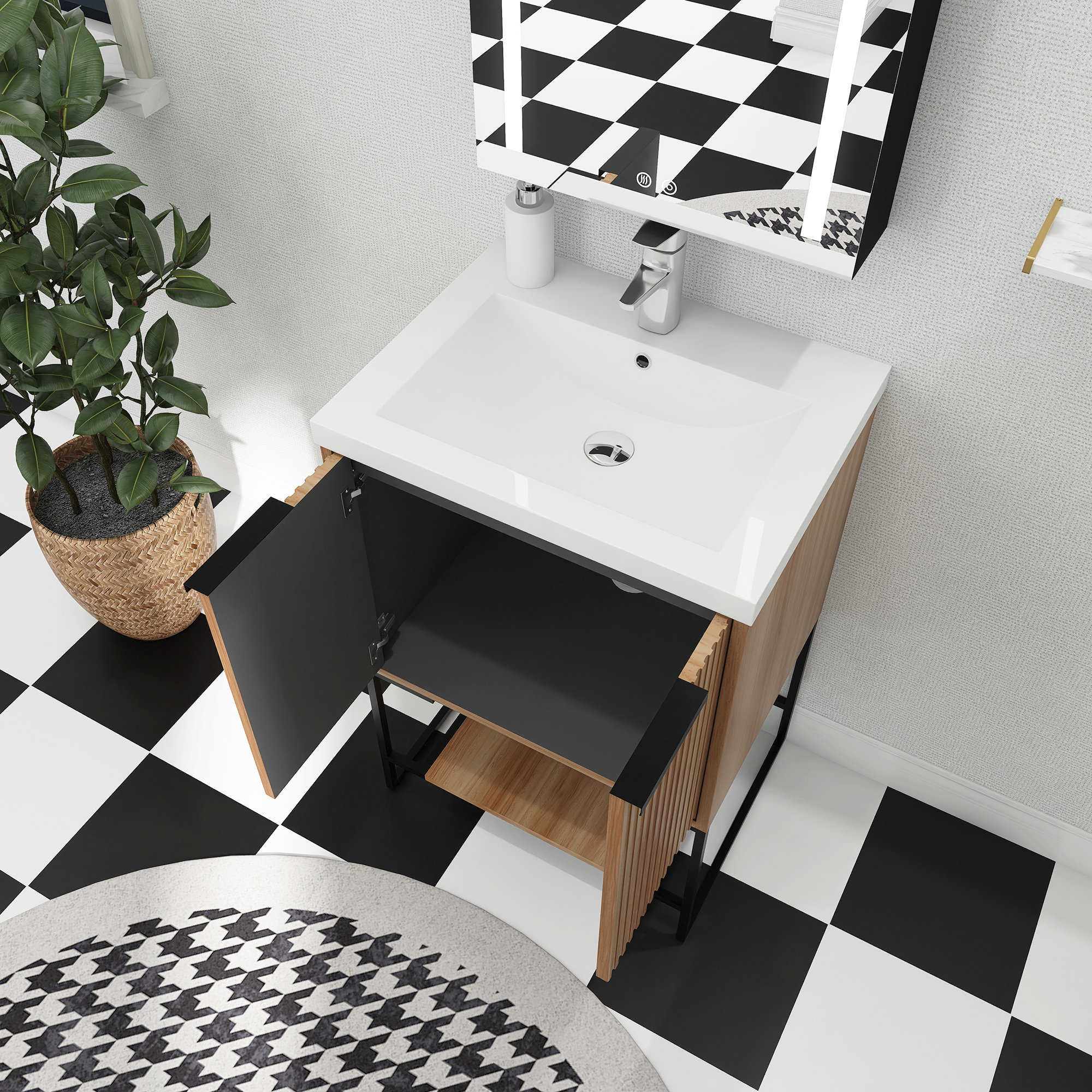 17 Stories Babbin 24'' Single Bathroom Vanity with Resin Top - Wayfair ...