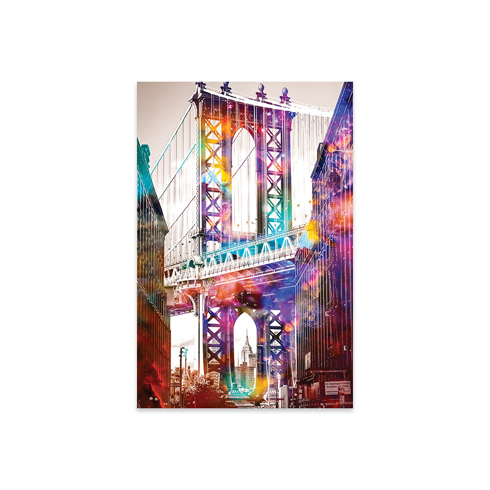 Wildon Home® Time Travel At The Brooklyn Bridge Print On Acrylic Glass ...