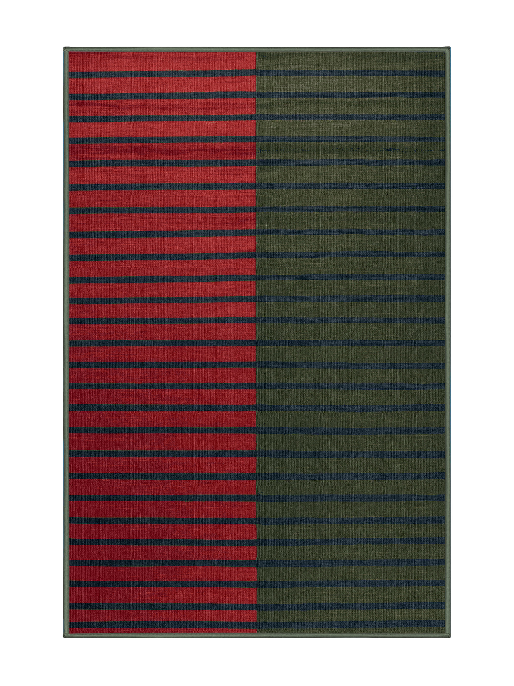 George Oliver Machine Washable Horizontal Stripes Green Area Rug | Wayfair