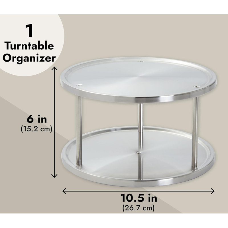 Latitude Run® 2 Tier Stainless Steel Revolving Spice Rack Carousel 10.5 ...