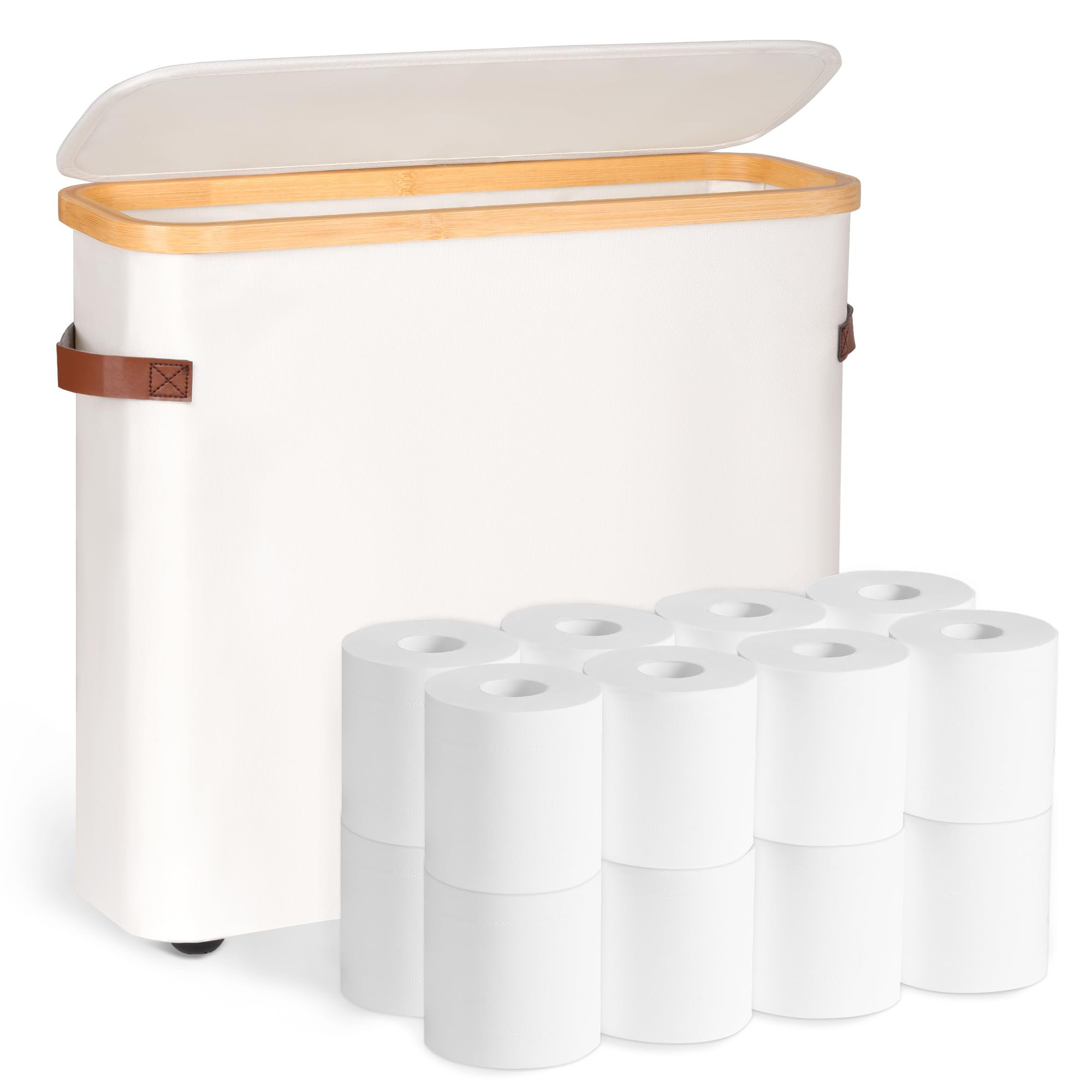 Dakota Fields Toilet Paper Storage Box With Lid, Freestanding Towel ...