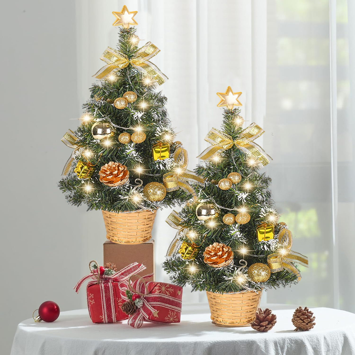 The Holiday Aisle® 16-inch Tabletop Christmas Tree with 30 Warm White ...