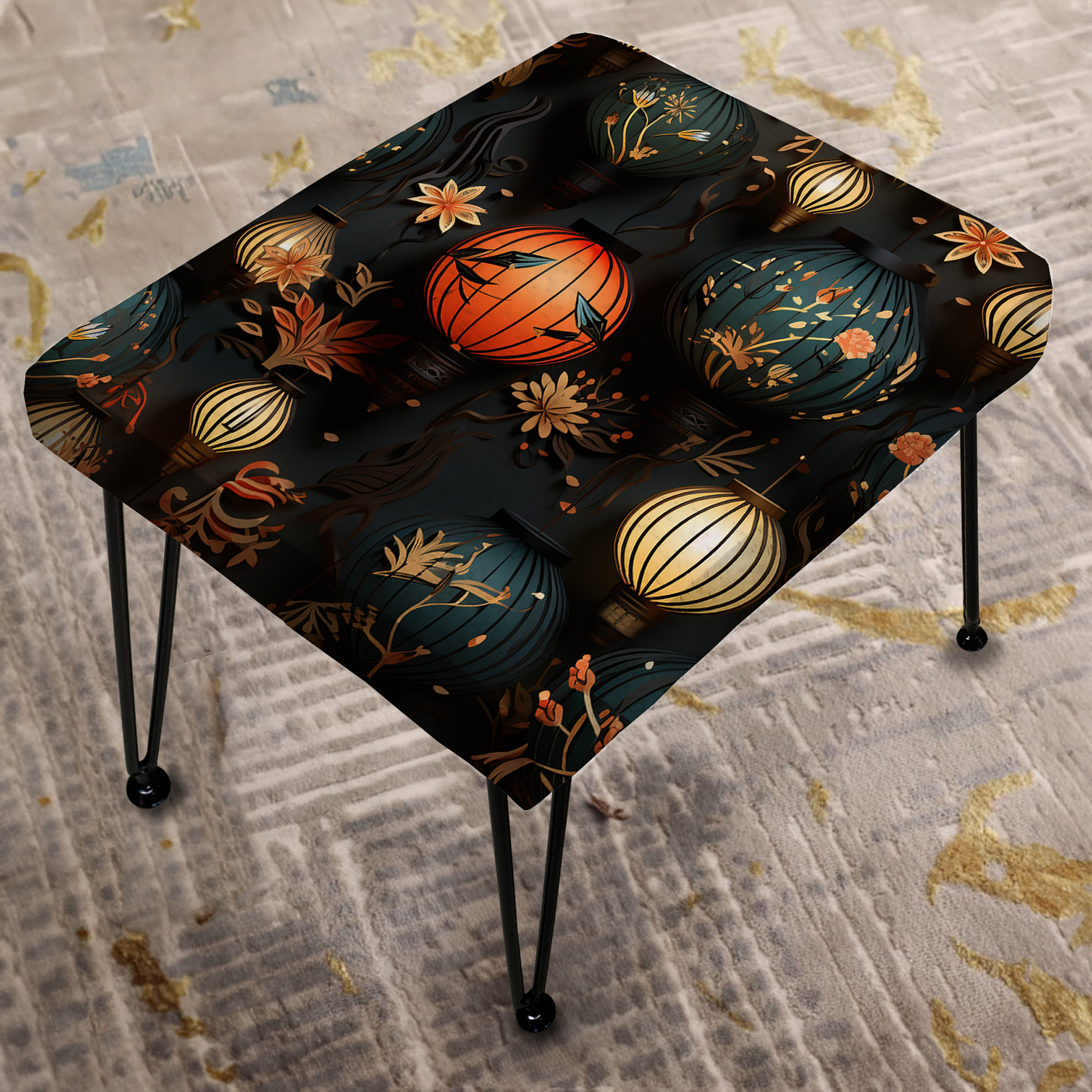 Design Art Paper Lantern Glow - Oriental Rectangle Ottoman | Wayfair