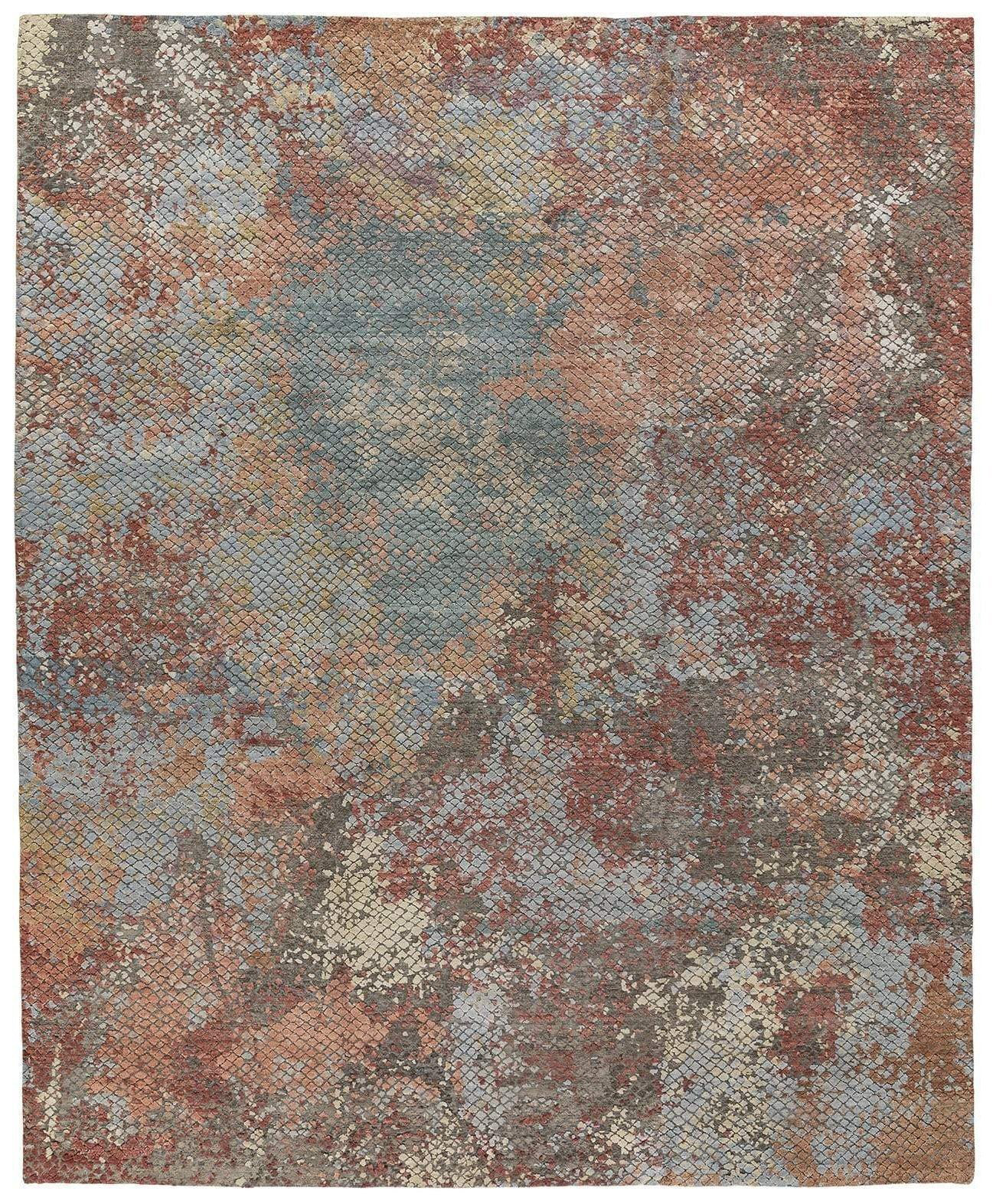 Tufenkian Foundry Rectangle Abstract Hand-Knotted Wool/Silk Area Rug in ...