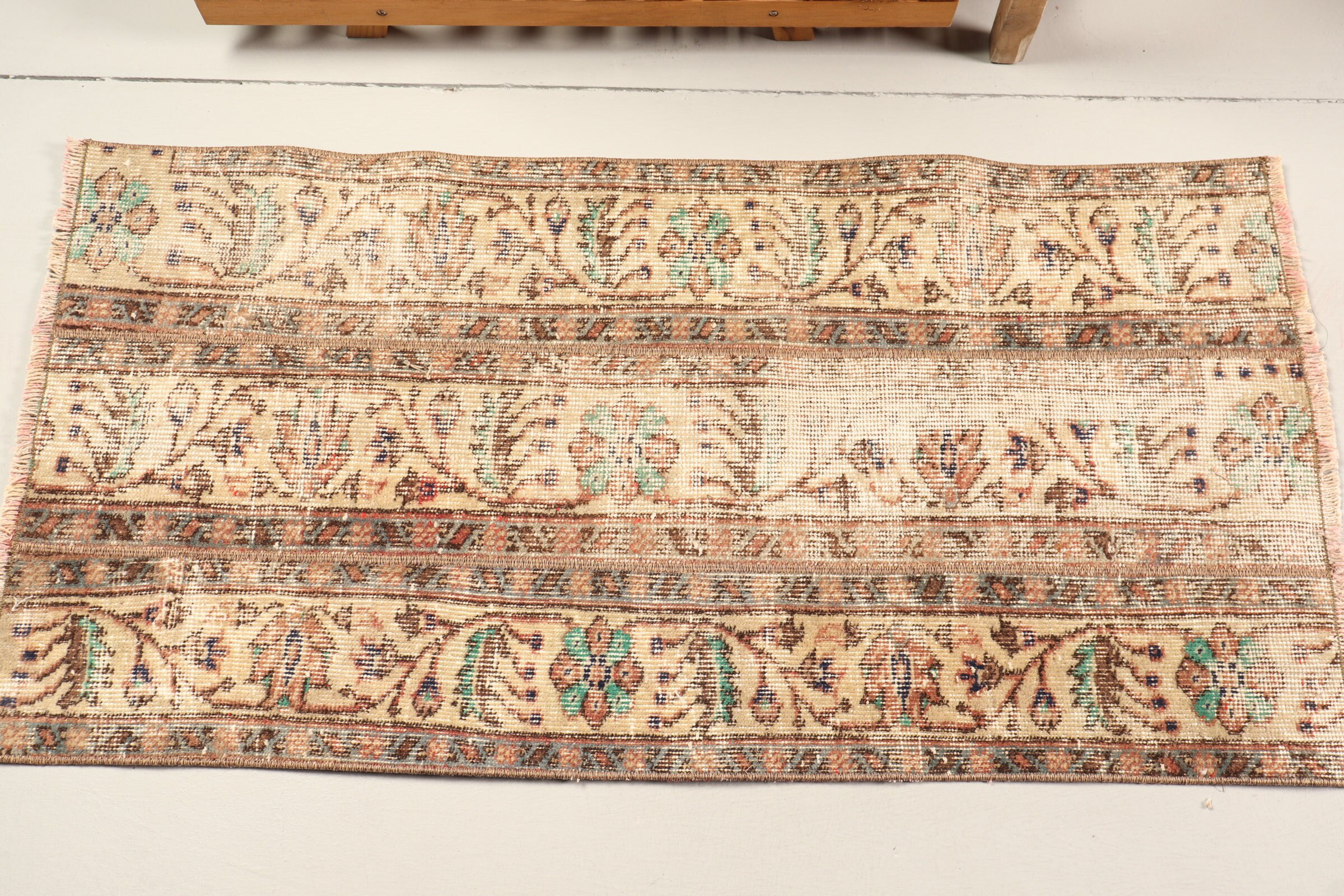 Bungalow Rose Small Turkish Vintage Woven Rug - Beige Antique Wall ...