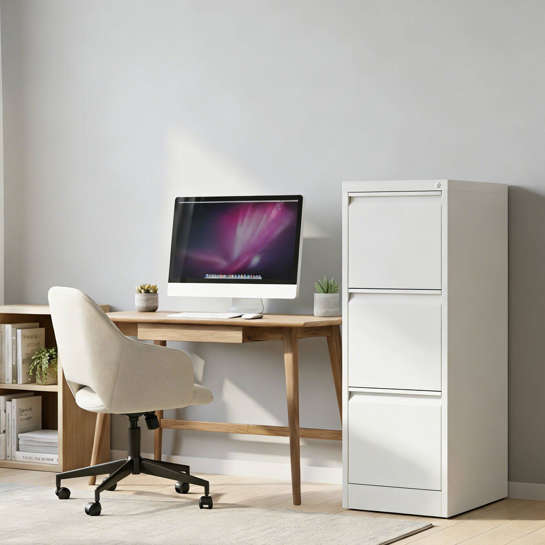 Ivy Bronx modern style Vertical Metal File Cabinet with Lock and 3 ...