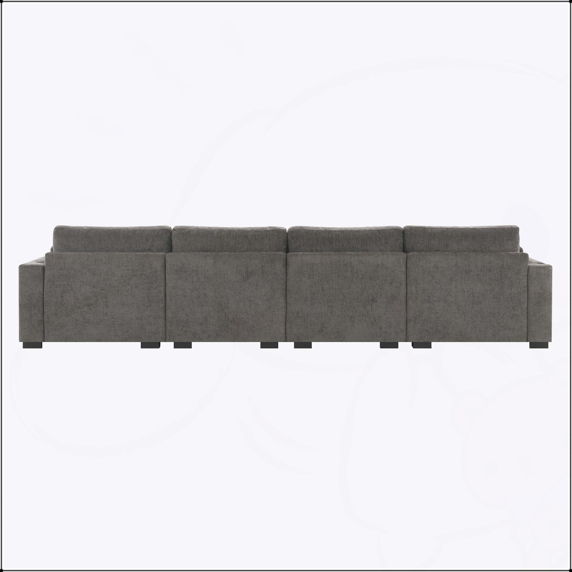 Latitude Run® 130 Inch Modular Sectional Sofa with Folding Table, Dual ...