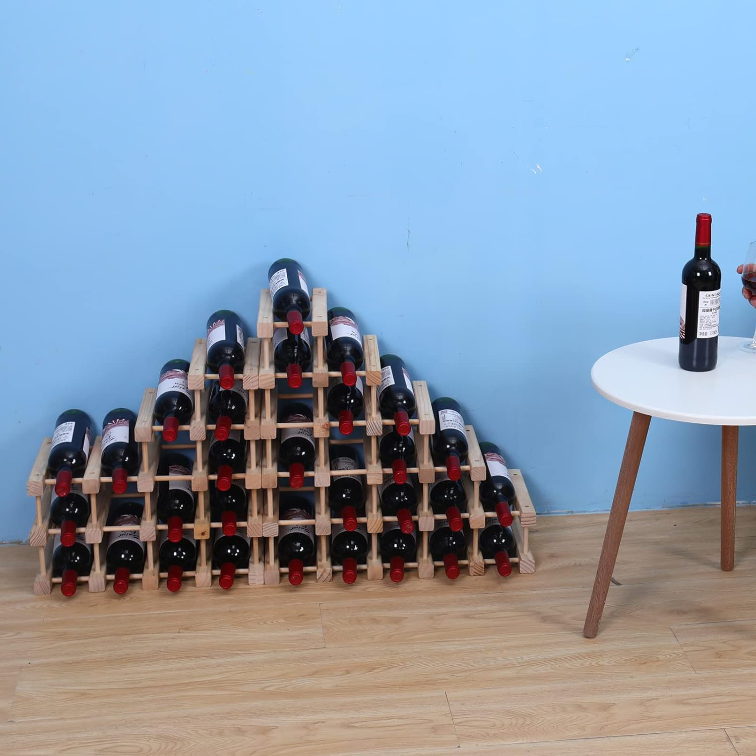 Prep & Savour Wooden Stackable Storage Modular Small Countertop Wine ...