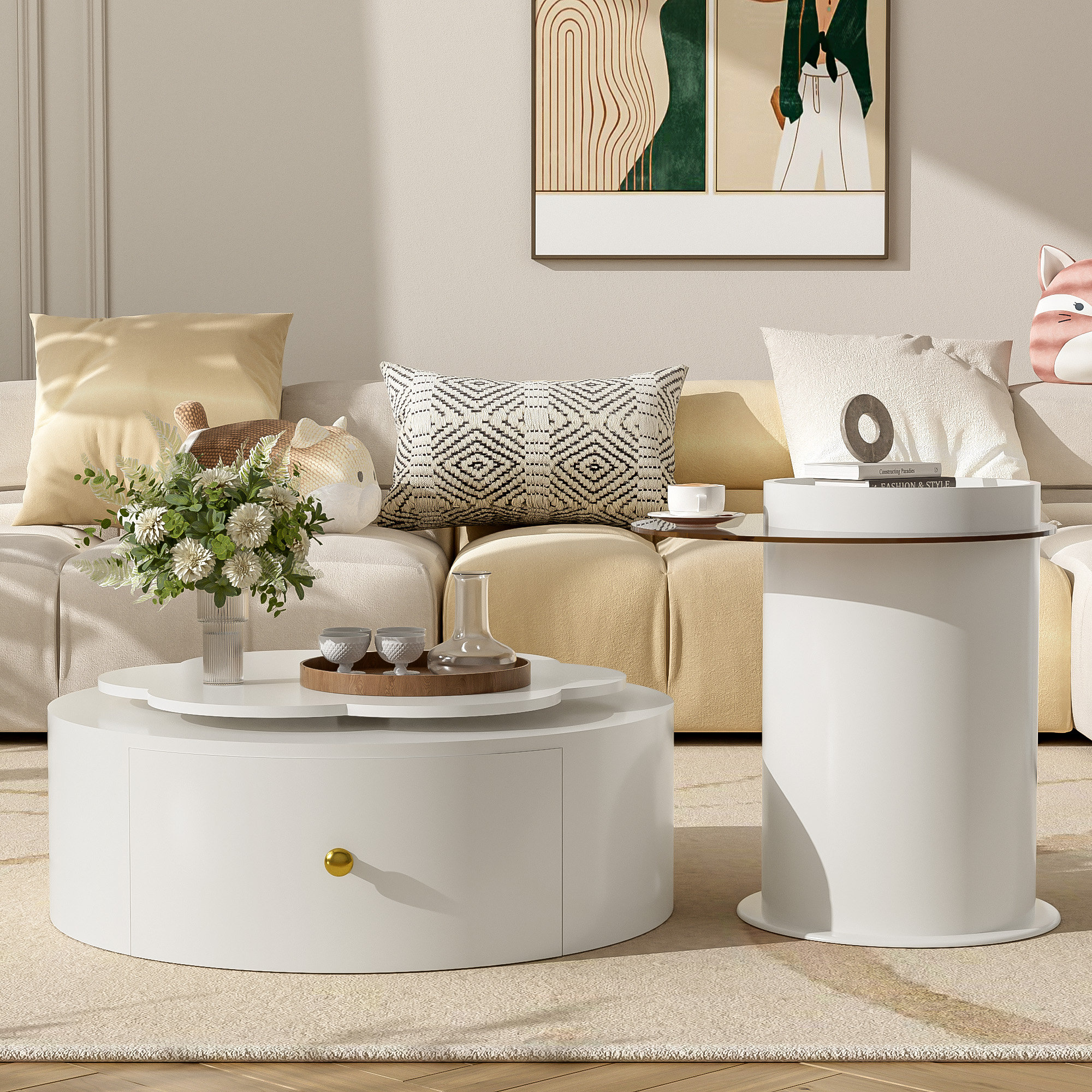 Latitude Run® 2 - Piece Round Coffee Table Set - Wayfair Canada