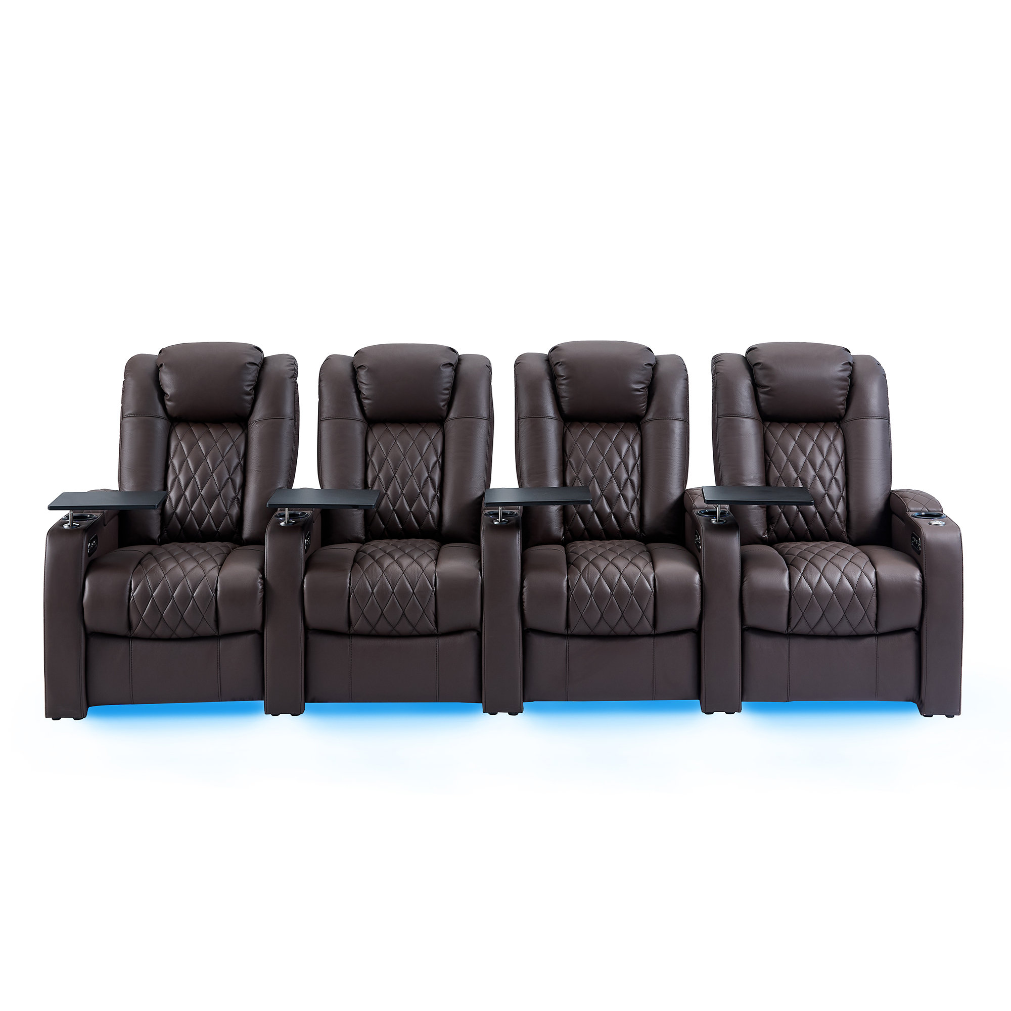 Brayden Studio® Leather Home Theater Seating Dual Power Movie Theater ...