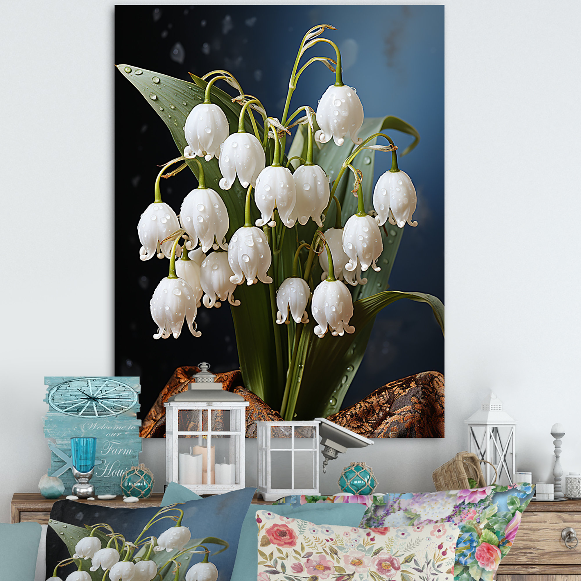 Design Art Green Snowdrops Winter Flowers III - Snowdrops Wall Decor ...