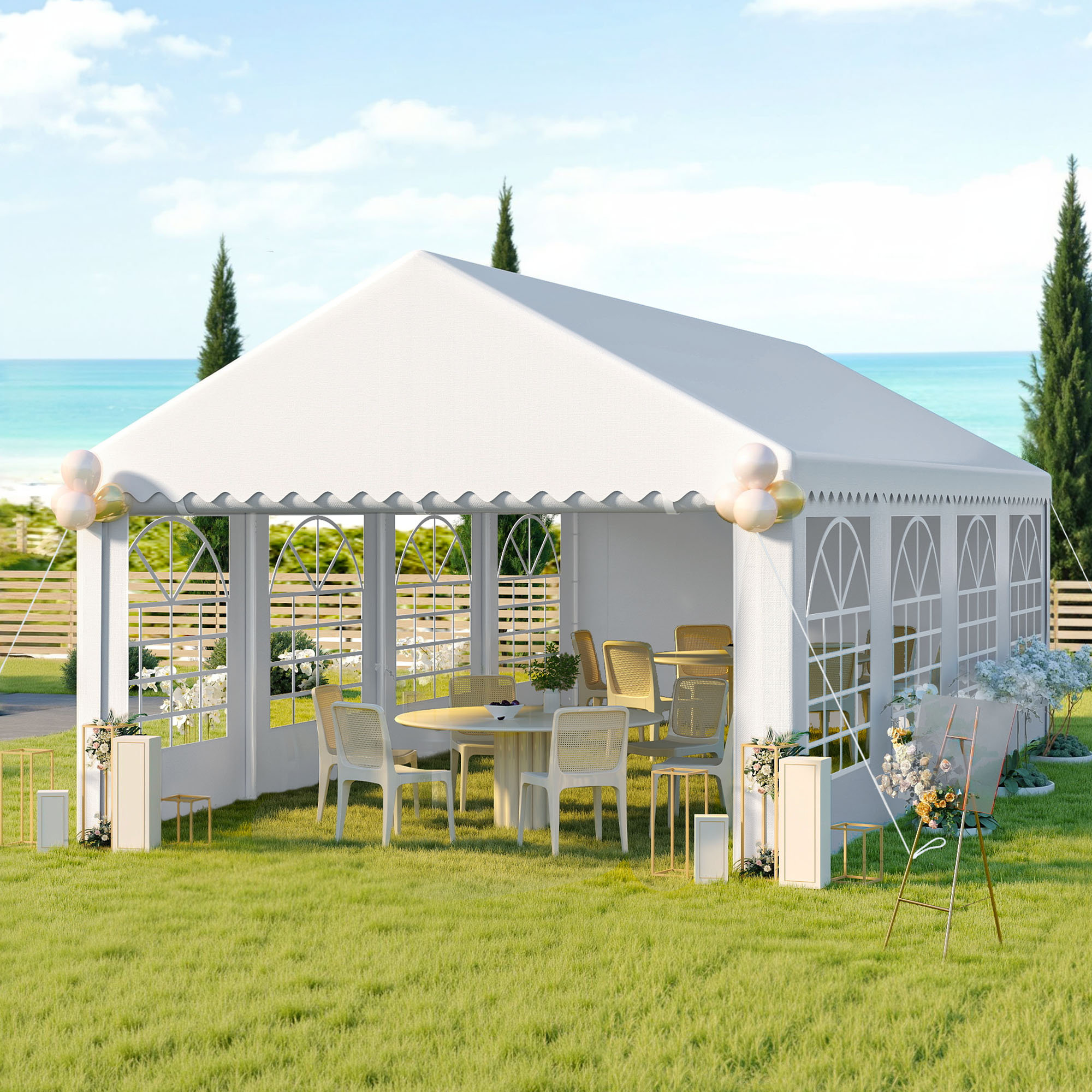 Balconera Heavy Duty Carport & Party Tent with Removable Sidewalls ...