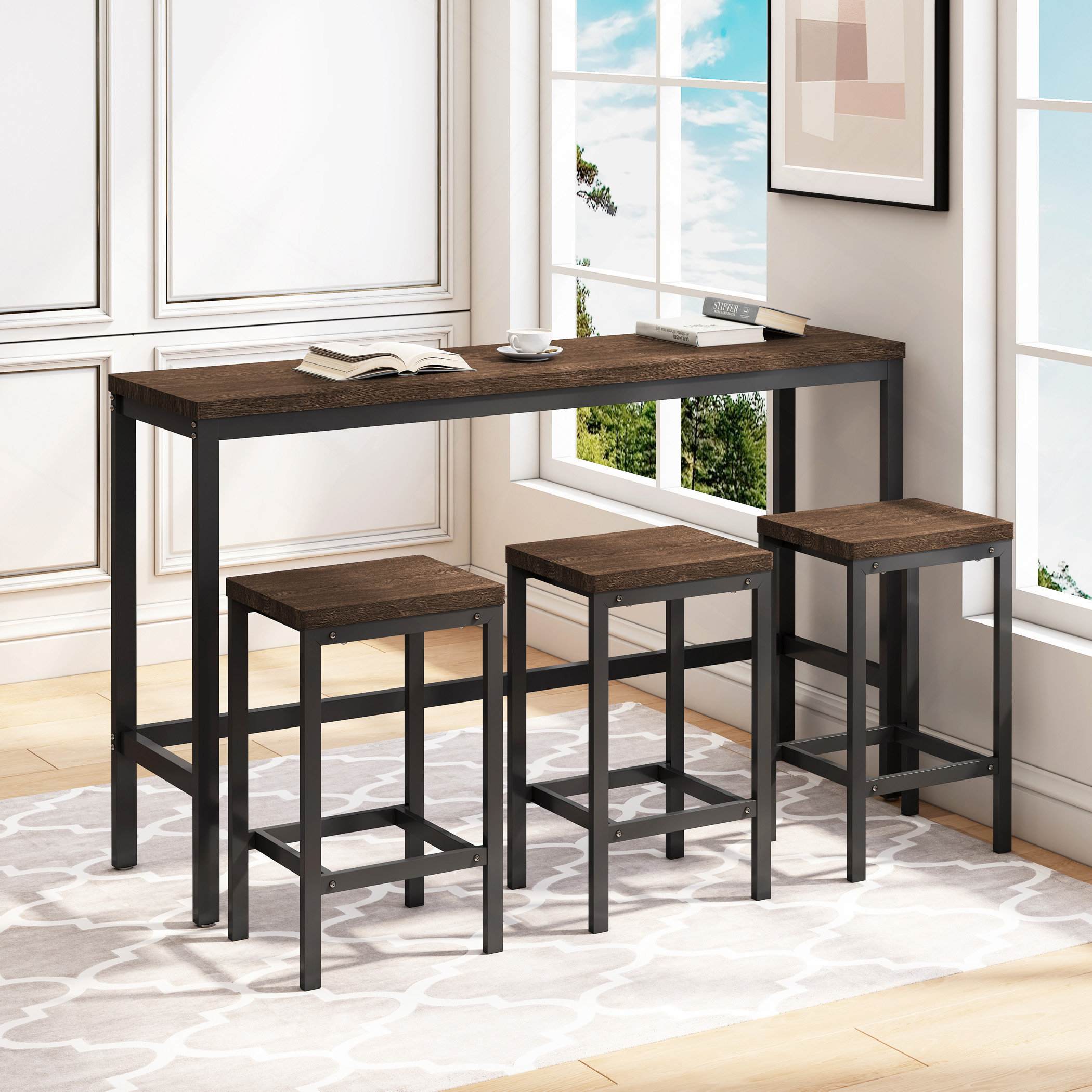 17 Stories Modern Design Kitchen Dining Table,Pub Table,Long Dining ...