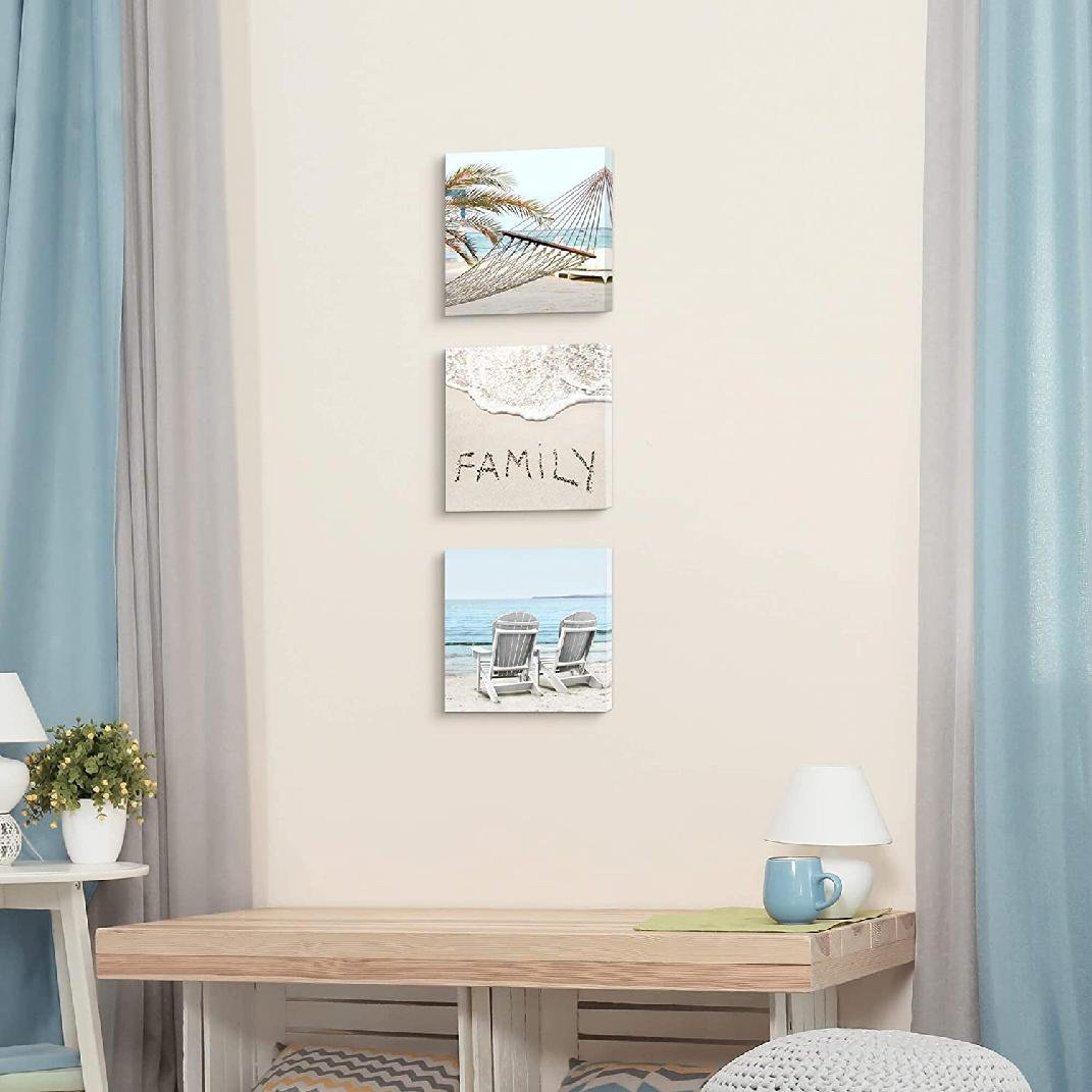 Rosecliff Heights Beach Coastal Canvas Wall Art: Ocean View Artwork ...