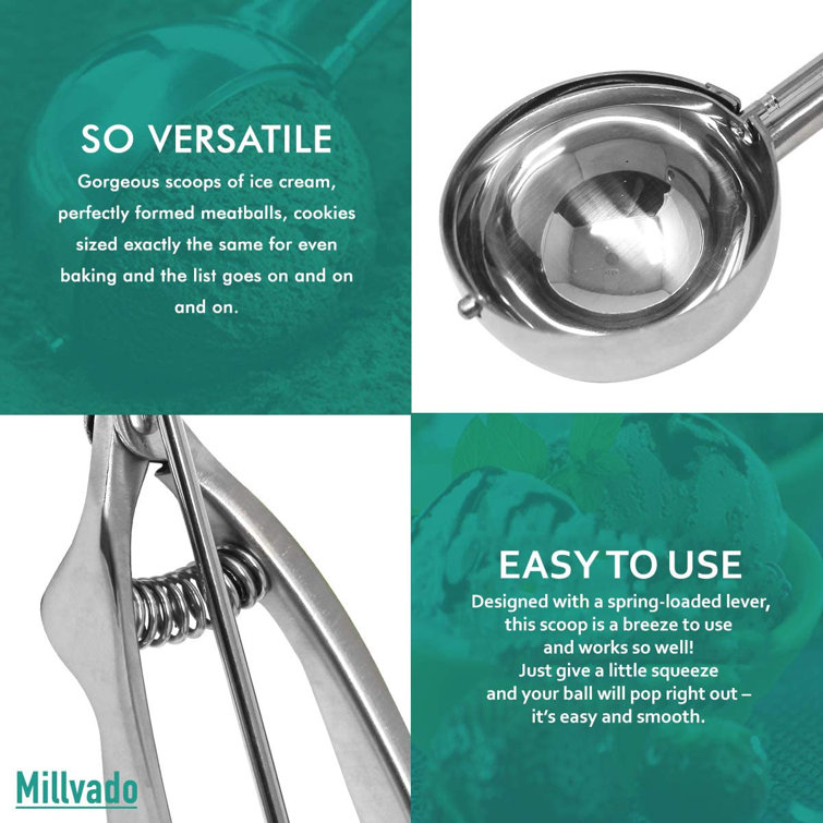 Milvado SS Scooper Stainless Steel Ice Cream Scoop - Wayfair Canada