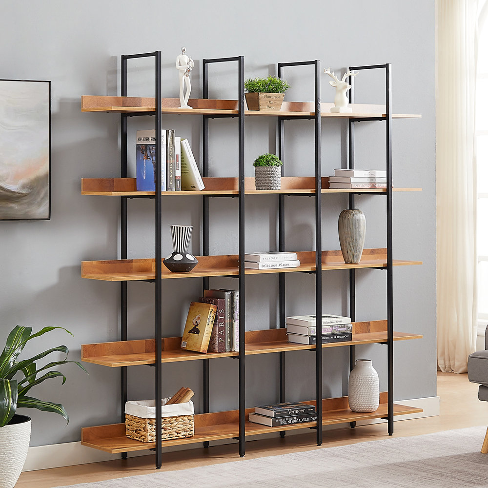 Latitude Run® 5 Tier Bookcase Home Office Open Bookshelf | Wayfair