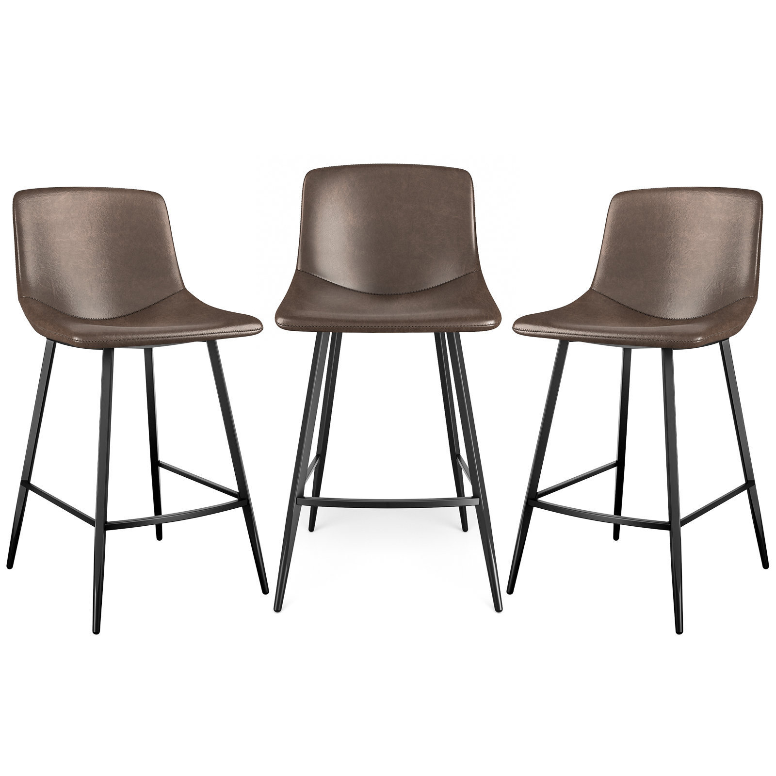 Latitude Run® Nevaeha Upholstered 24'' Counter Stool with Metal Frame ...