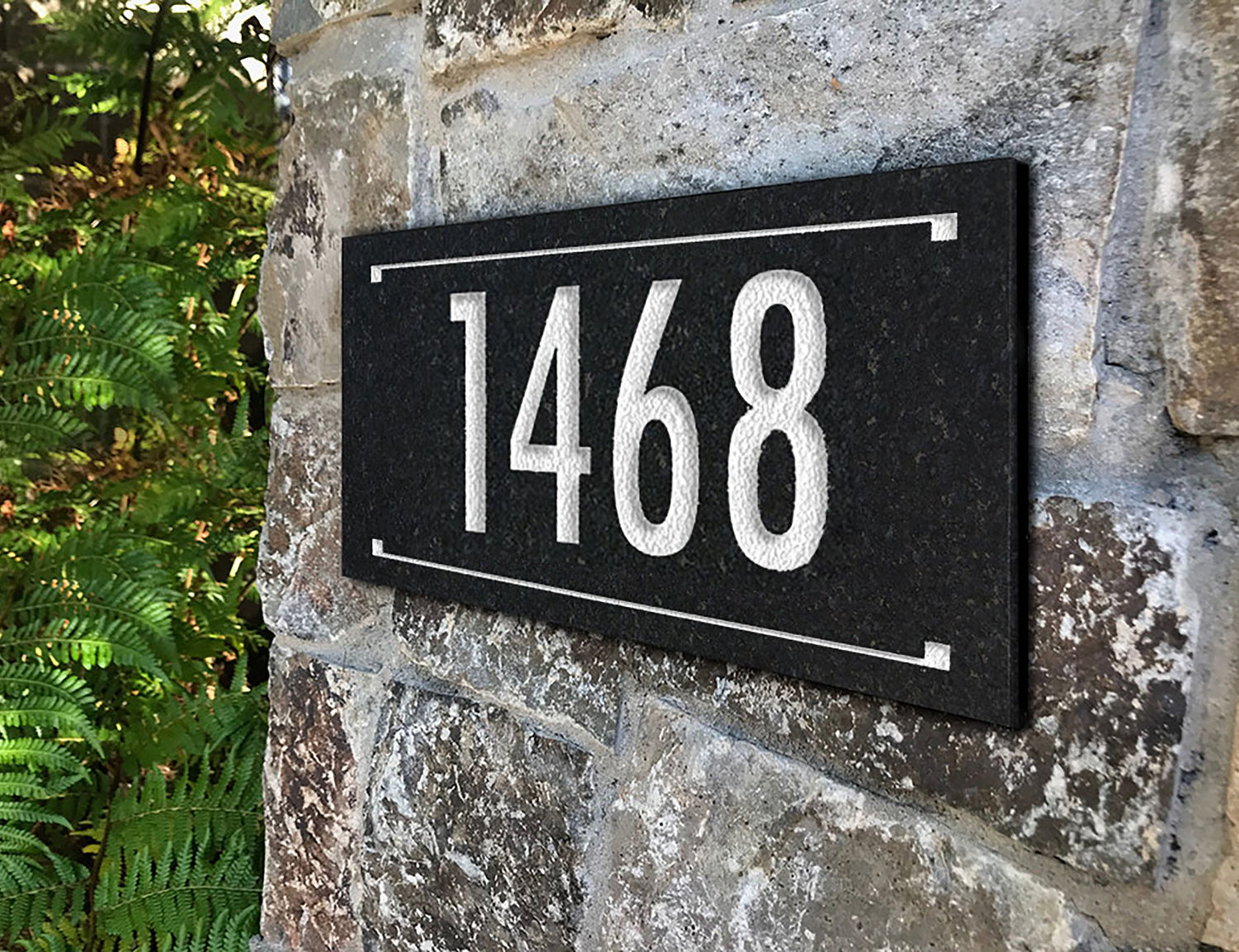 Whitehall Products Black Granite Rectangle Futura Engraved 1-Line ...