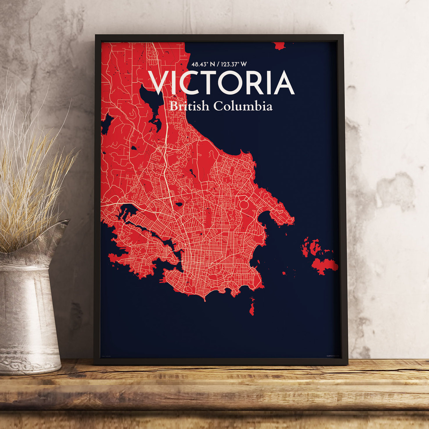 Wrought Studio™ 'Victoria City Map' Graphic Art Print Poster in ...